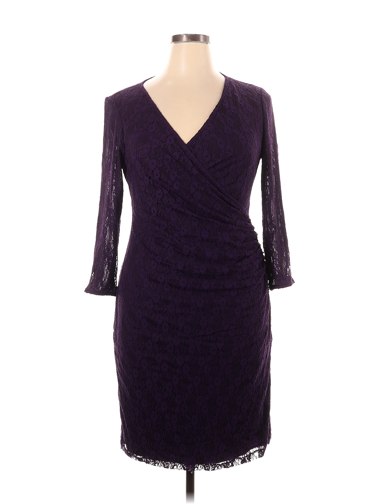 Chaps Purple Casual Dress Size 16 47 Off Thredup