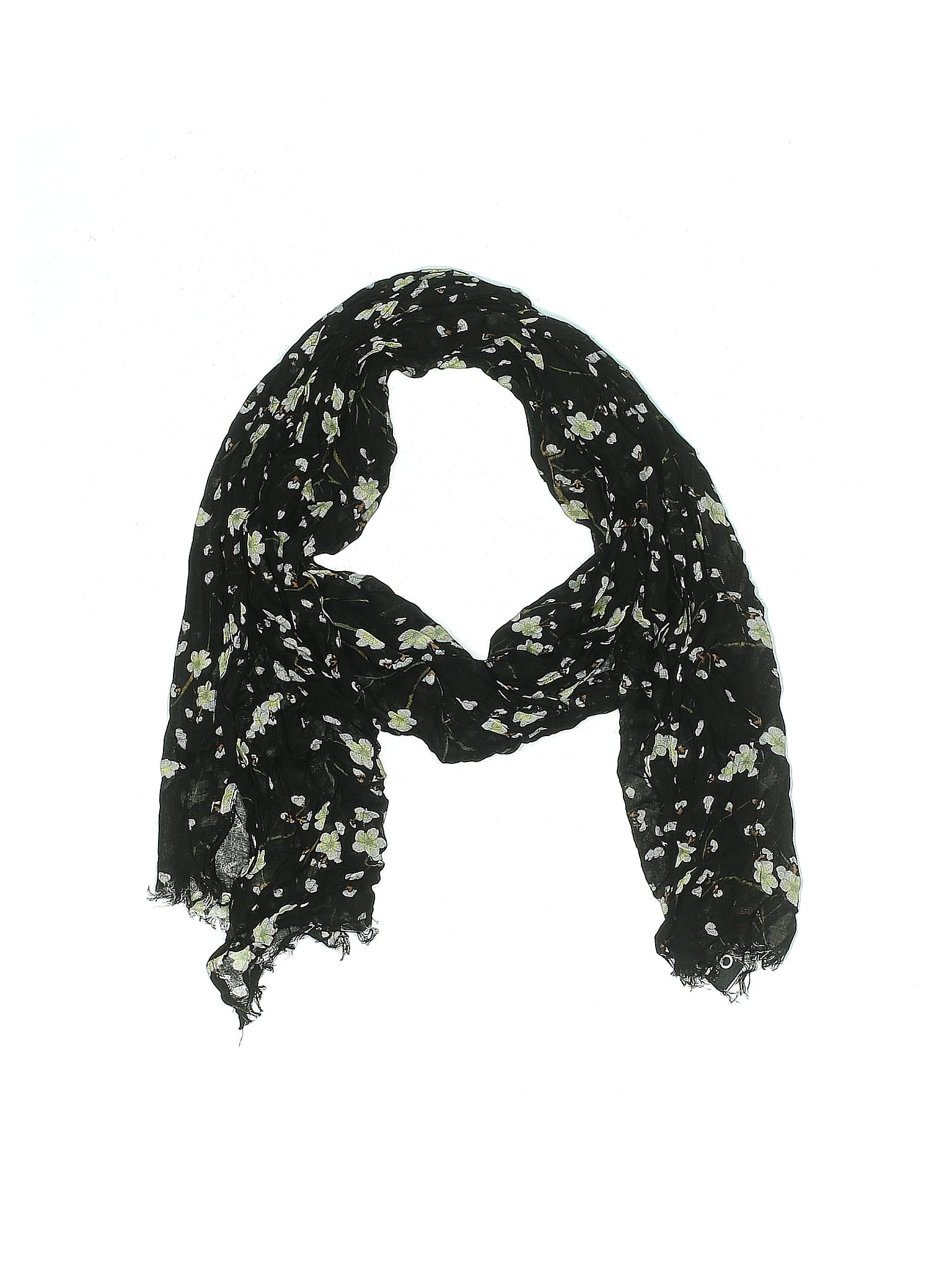 ONAM 100% Rayon Floral Black Scarf One Size - 71% off | thredUP