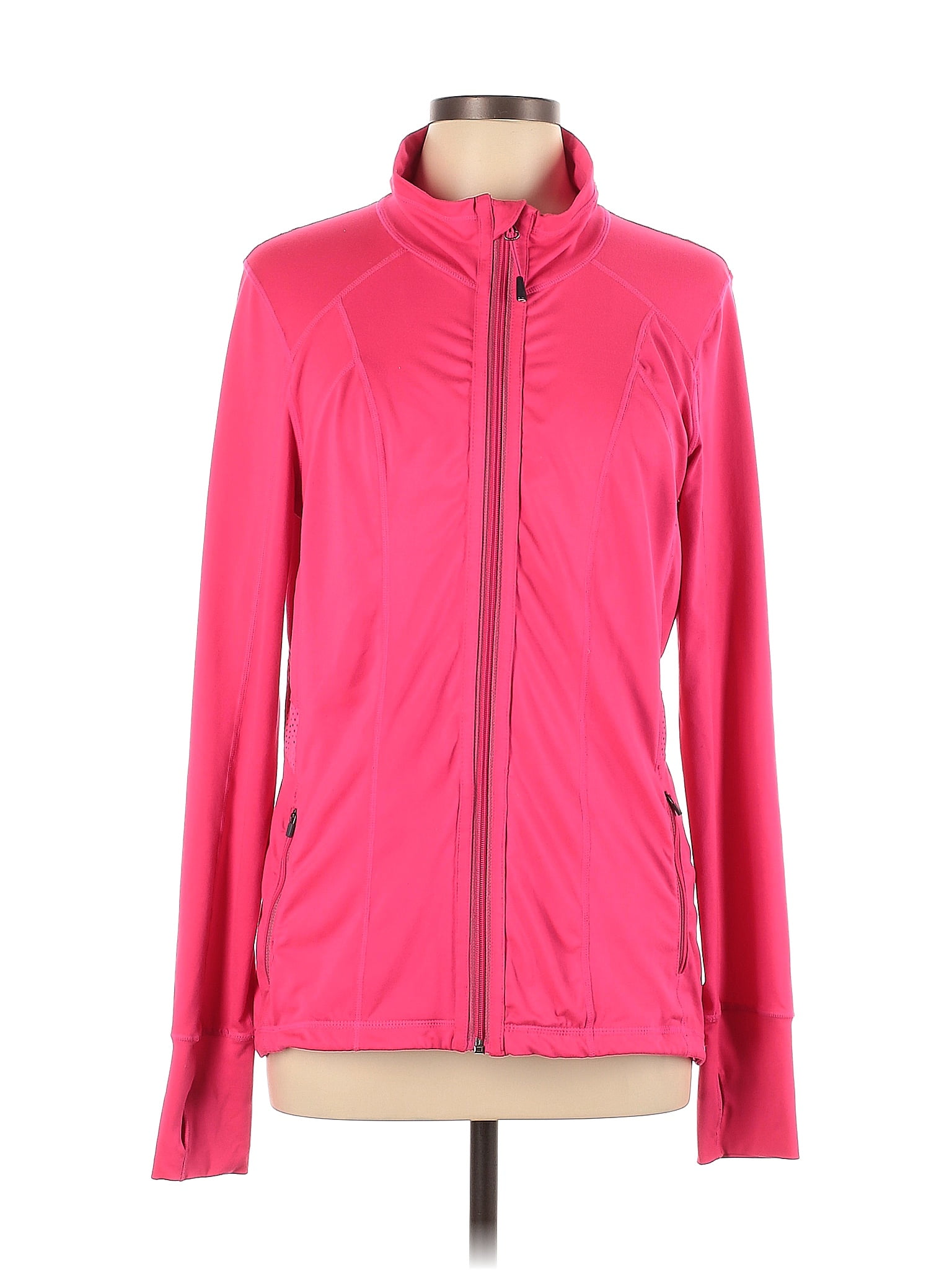 Tangerine Solid Pink Track Jacket Size L - 43% off | thredUP