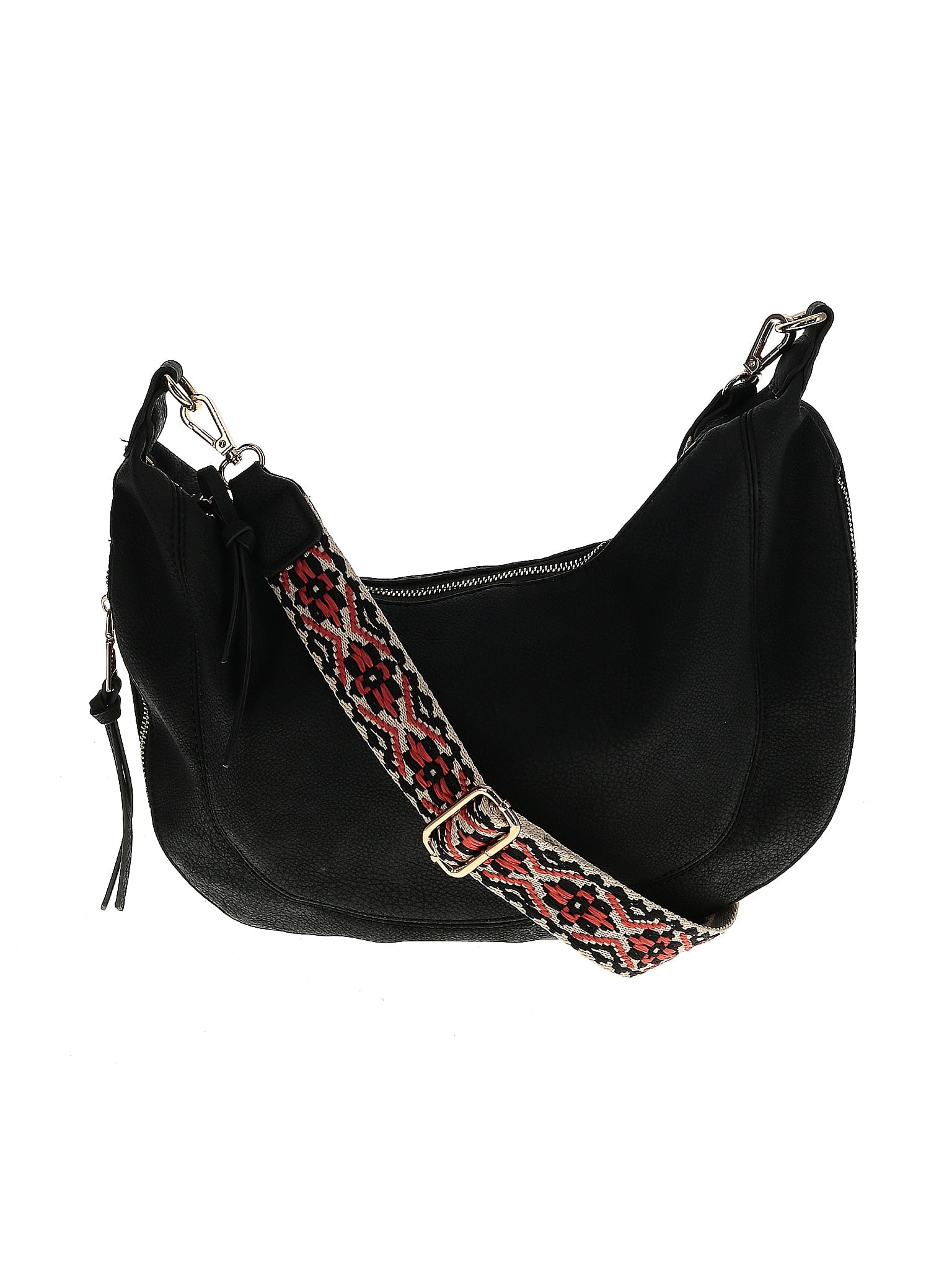 Moda Luxe 100% Leather Solid Black Leather Crossbody Bag One Size - 42% ...