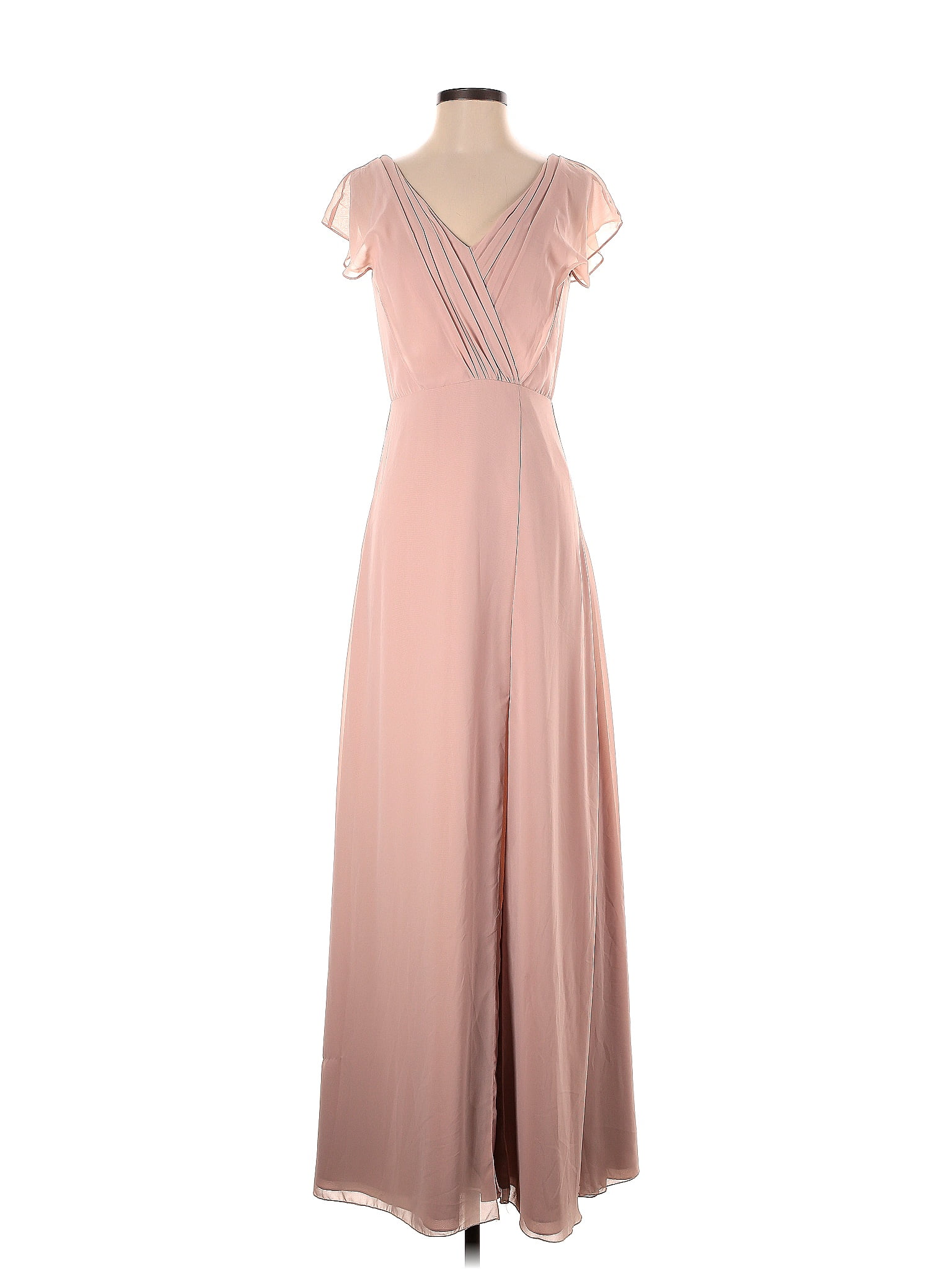 Monique Lhuillier Bridesmaid 100 Polyester Solid Blush Pink Pink Gwen