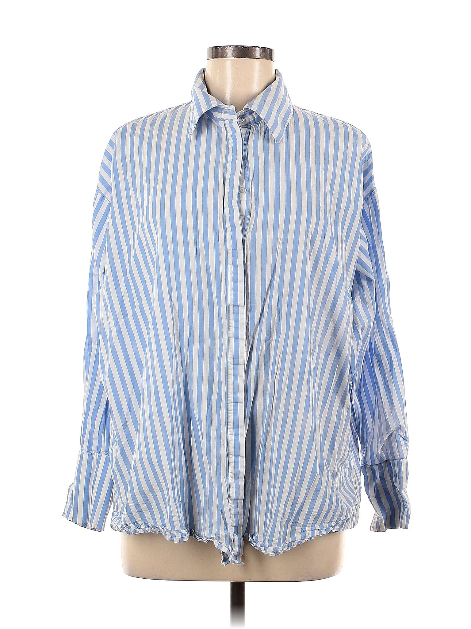 Petal and Pup 100% Cotton Stripes Blue Long Sleeve Button-Down Shirt Size 6 - 49% off | thredUP