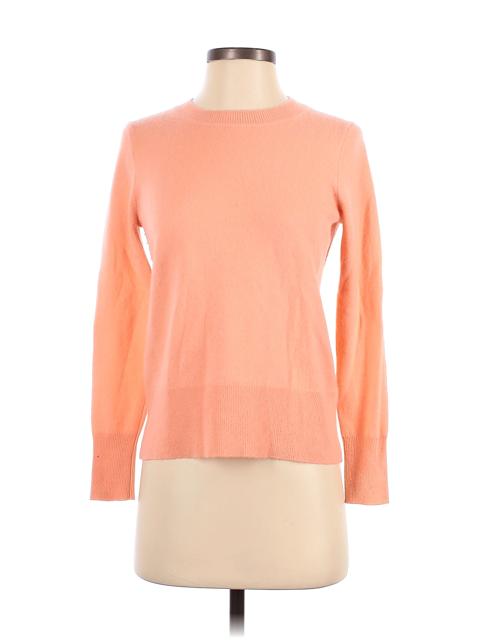 J.Crew 100% Cashmere Color Block Solid Orange Cashmere Pullover Sweater ...