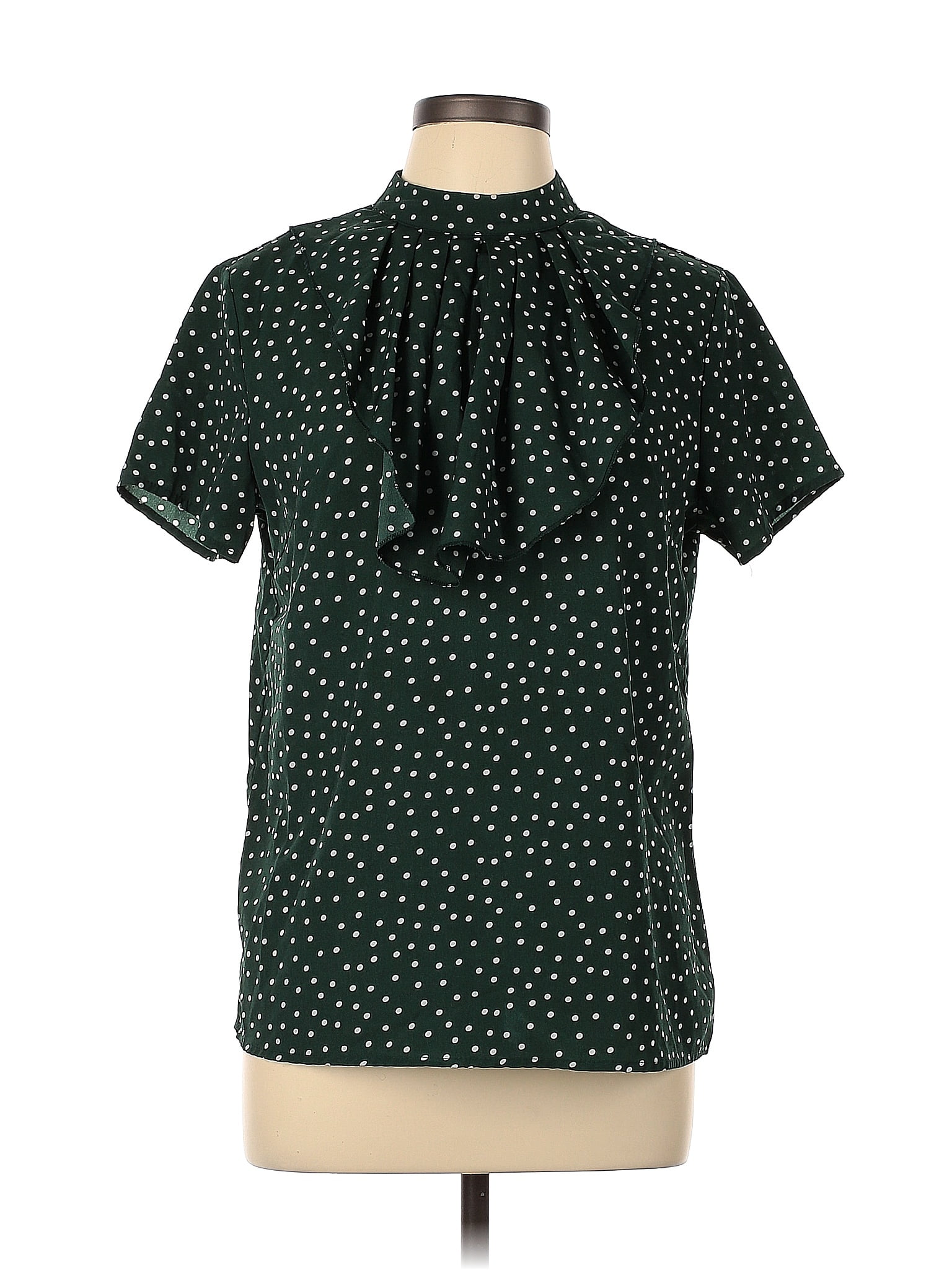Assorted Brands Polka Dots Green Short Sleeve Blouse Size L - 57% off ...