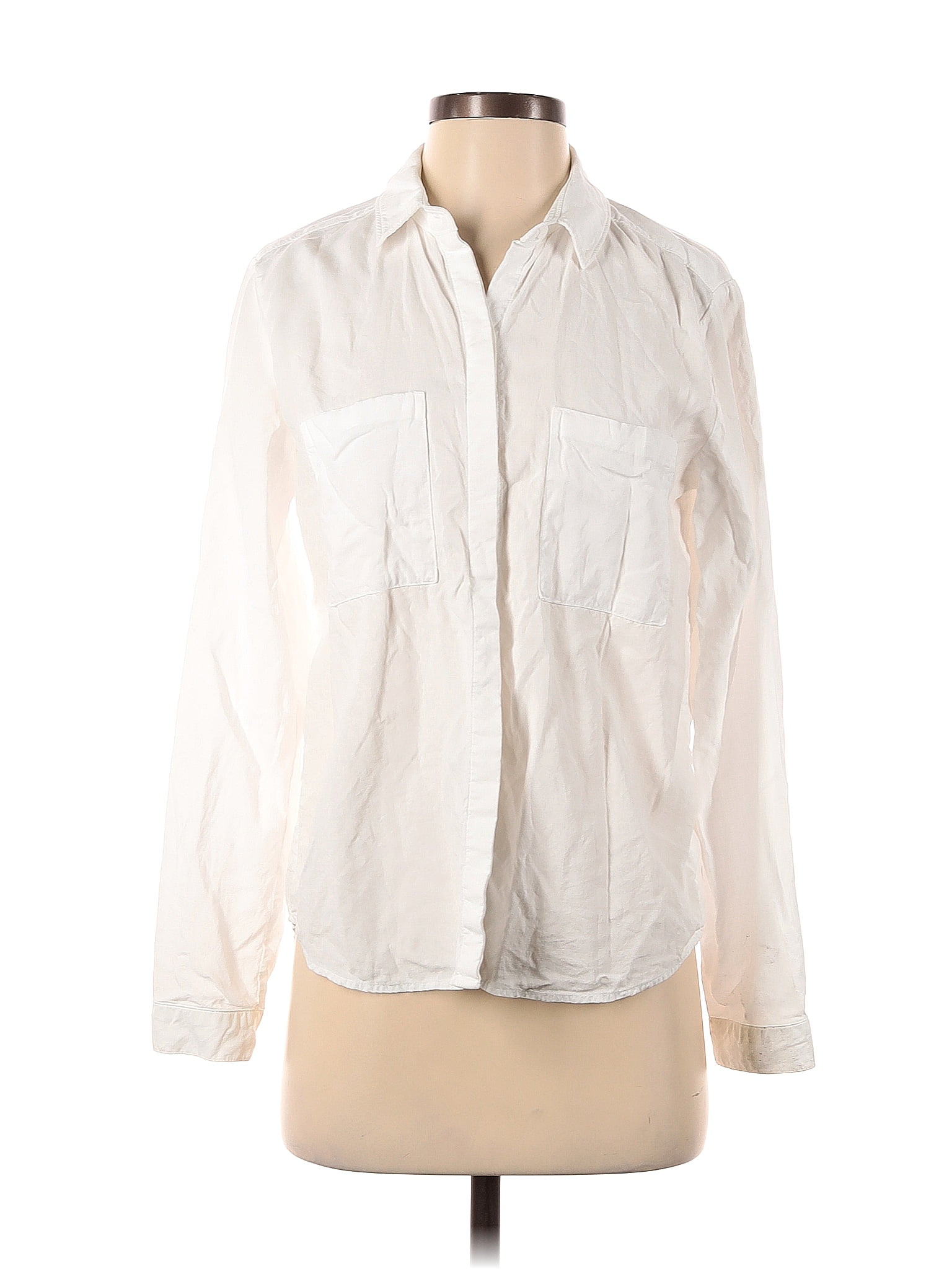 Bella Dahl 100% Tencel Lyocell Solid White Long Sleeve Button-Down Shirt Size S - 76% off | thredUP