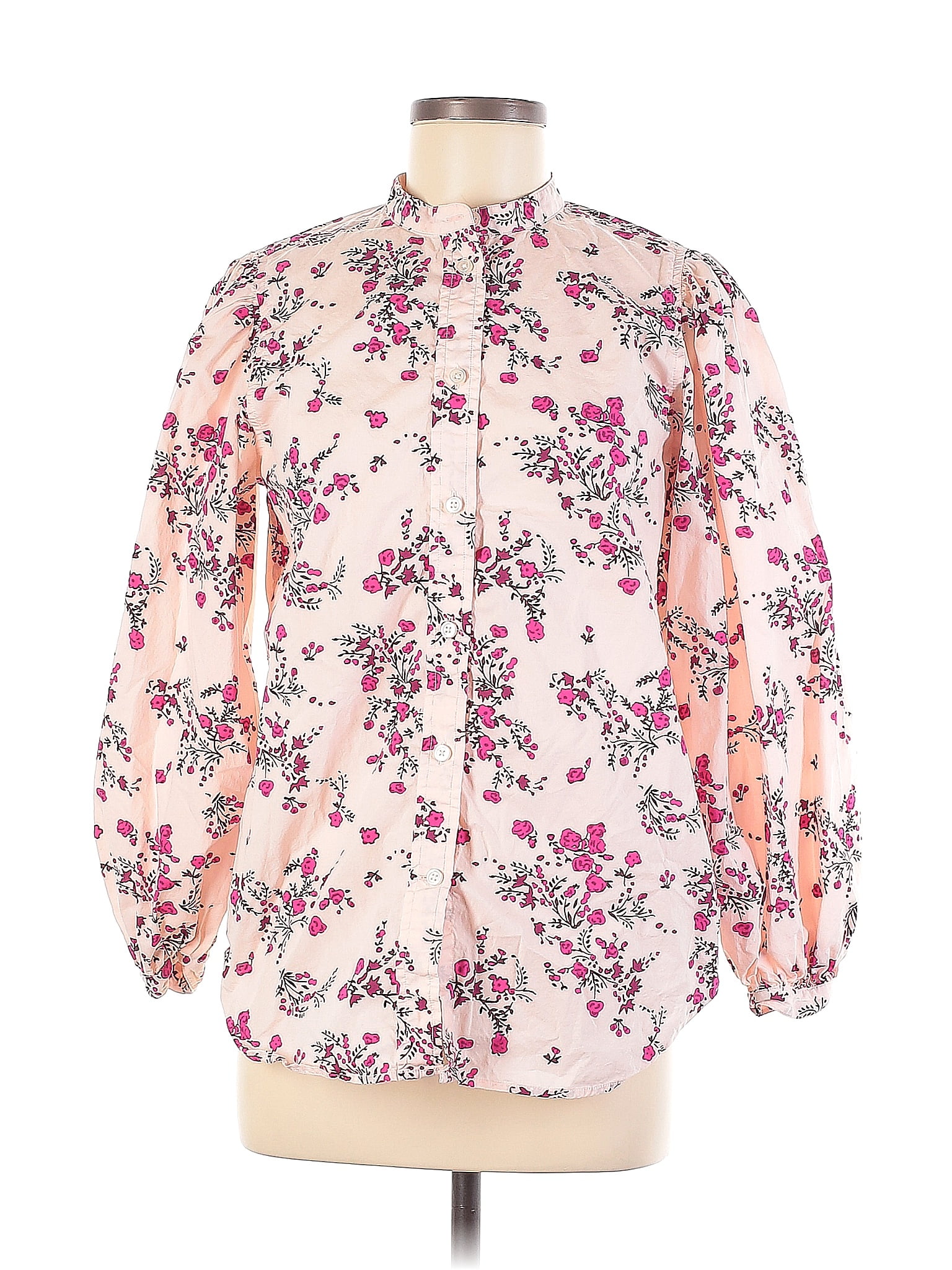 J.Crew 100% Cotton Floral Pink Long Sleeve Button-Down Shirt Size 8 - 76% off | ThredUp