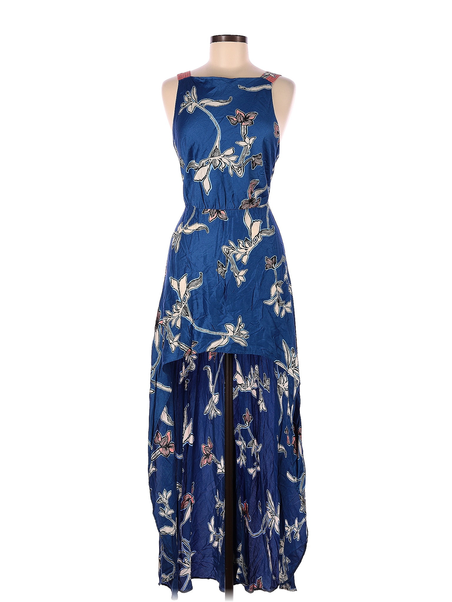 Alexis 100 Rayon Floral Blue Cocktail Dress Size M 76 Off Thredup