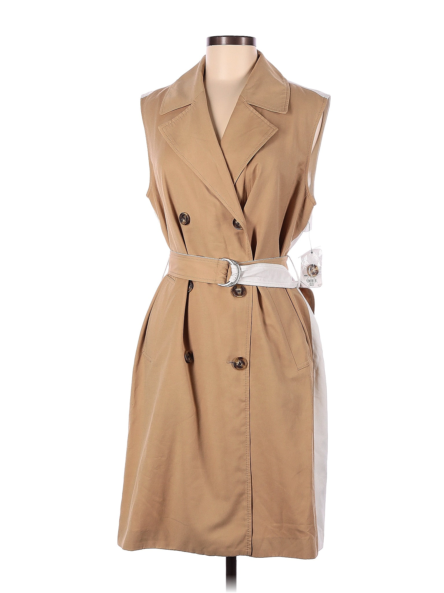 Nine West Solid Tan Trenchcoat Size M - 60% off | thredUP