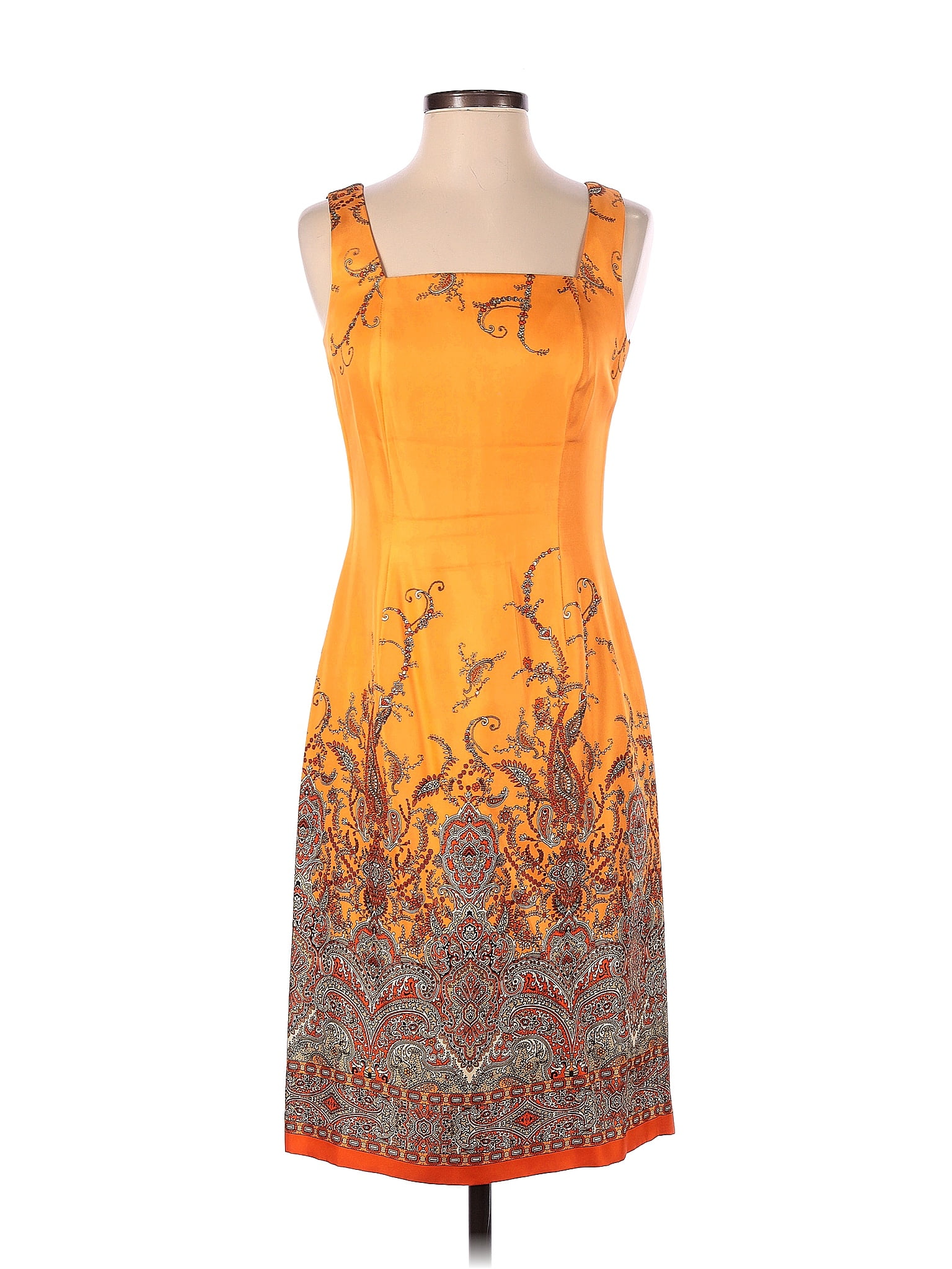 Ann Taylor 100 Silk Orange Cocktail Dress Size 2 75 Off Thredup