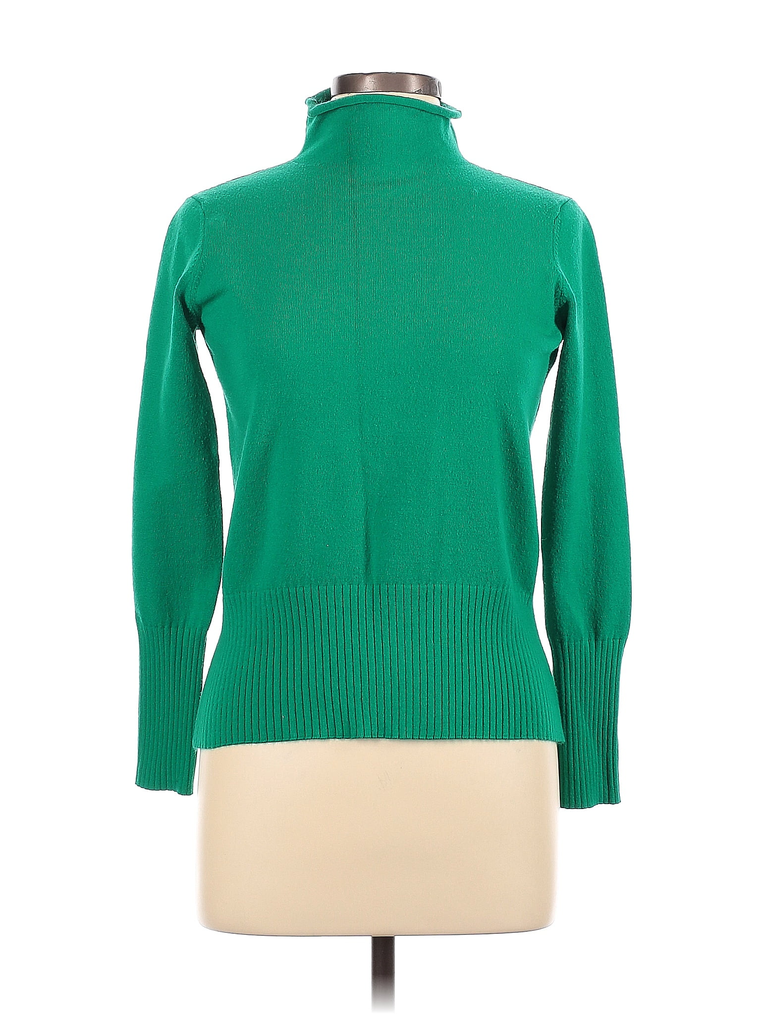 French Connection Color Block Solid Green Turtleneck Sweater Size L ...
