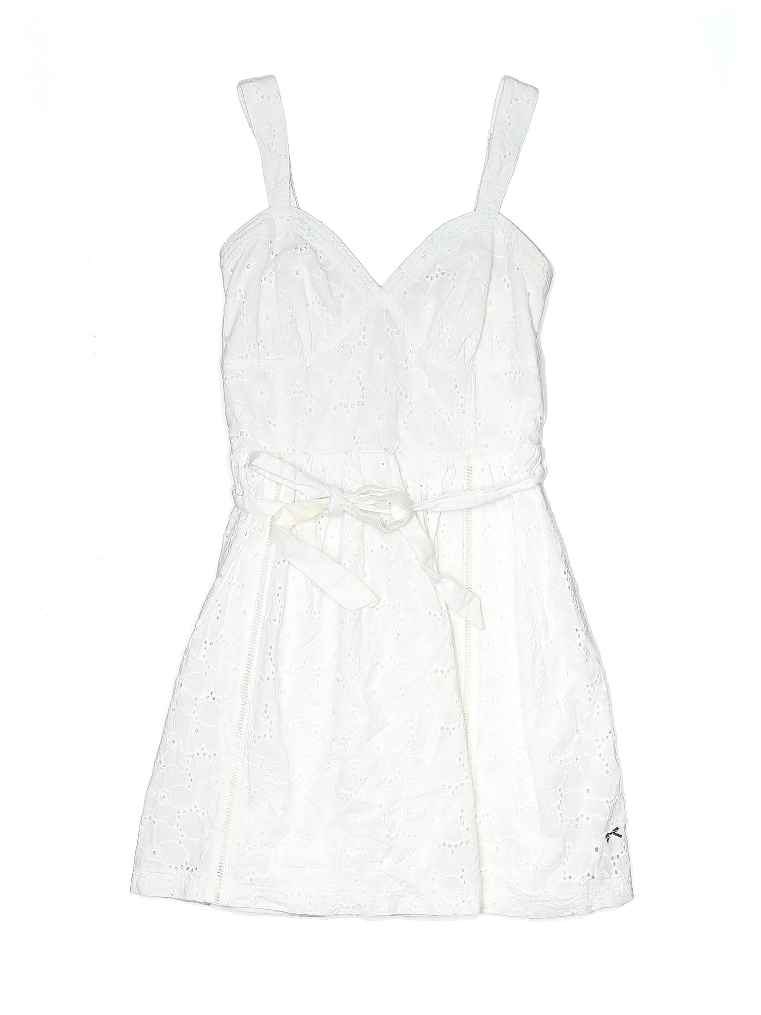 Tommy Girl 100 Cotton Solid White Dress Size L Youth 63 Off Thredup