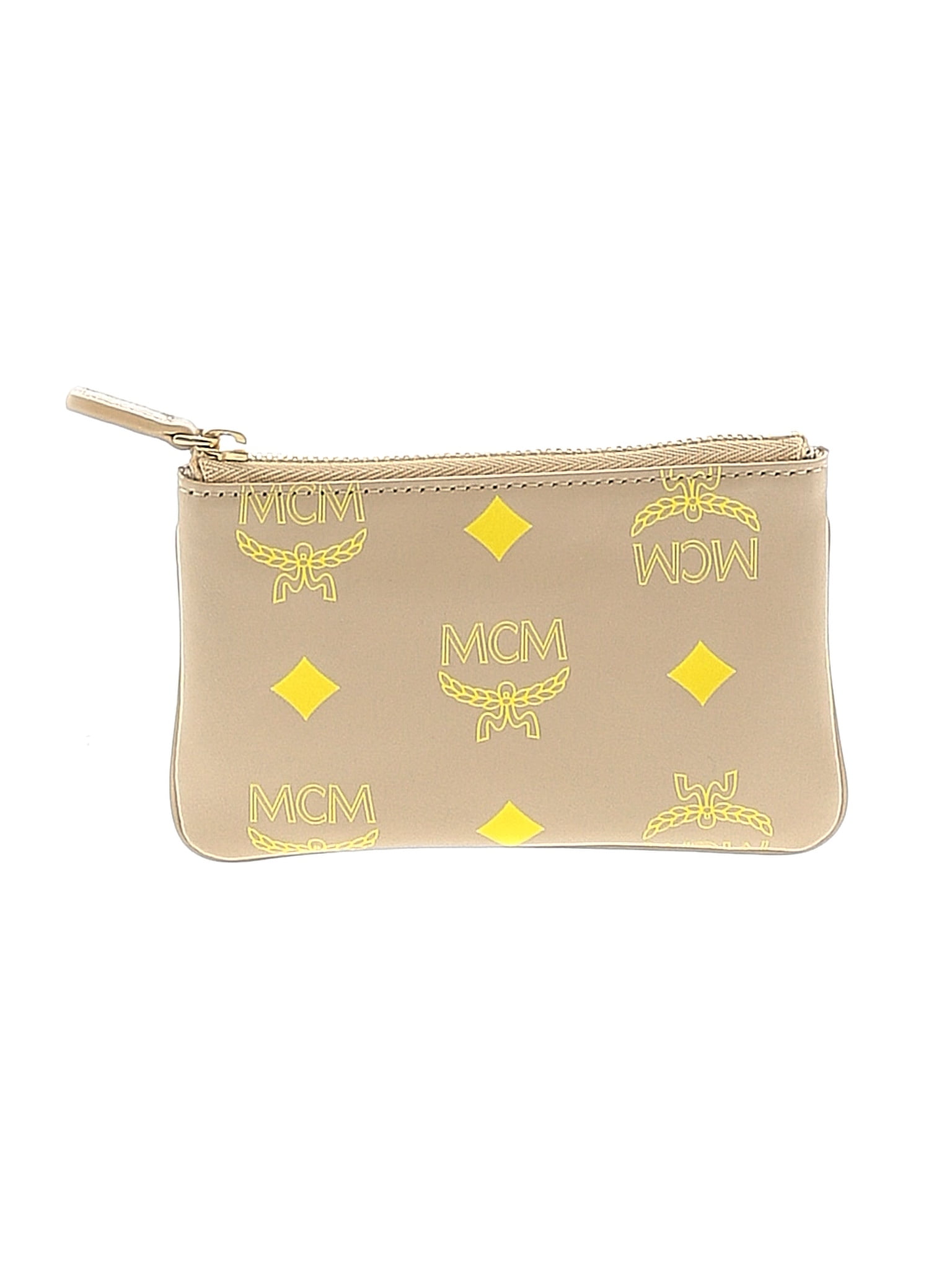 MCM Tan Yellow Color Splash Logo Zip Pouch Wallet One Size - 3% off ...