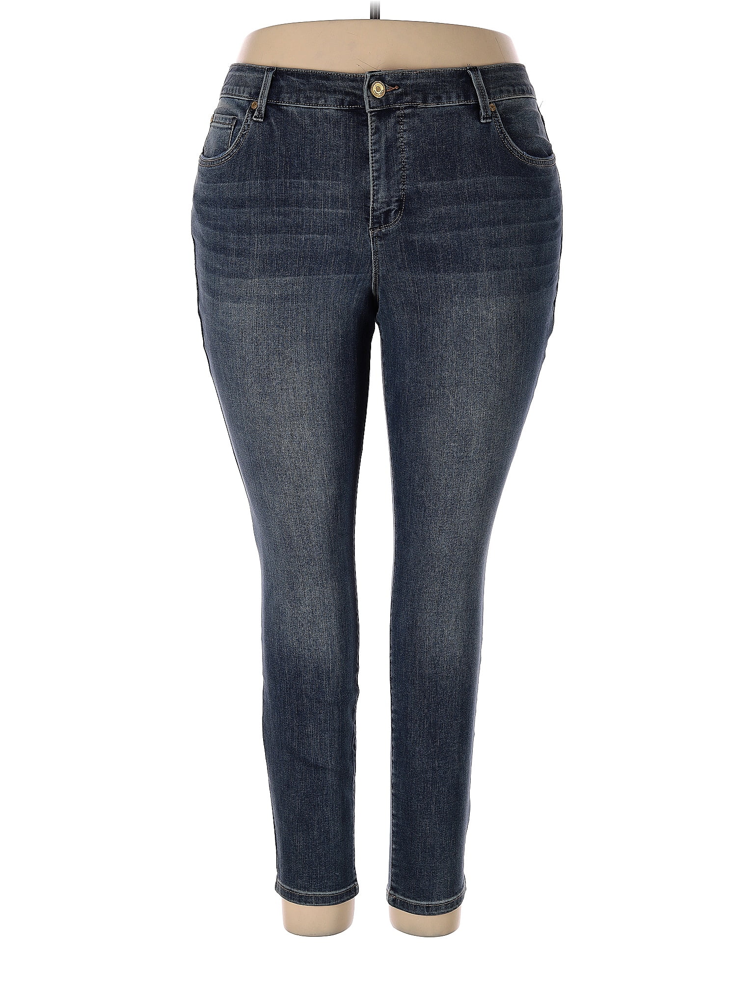 Code Bleu Solid Blue Jeans Size 18 W (Plus) - 52% off | thredUP