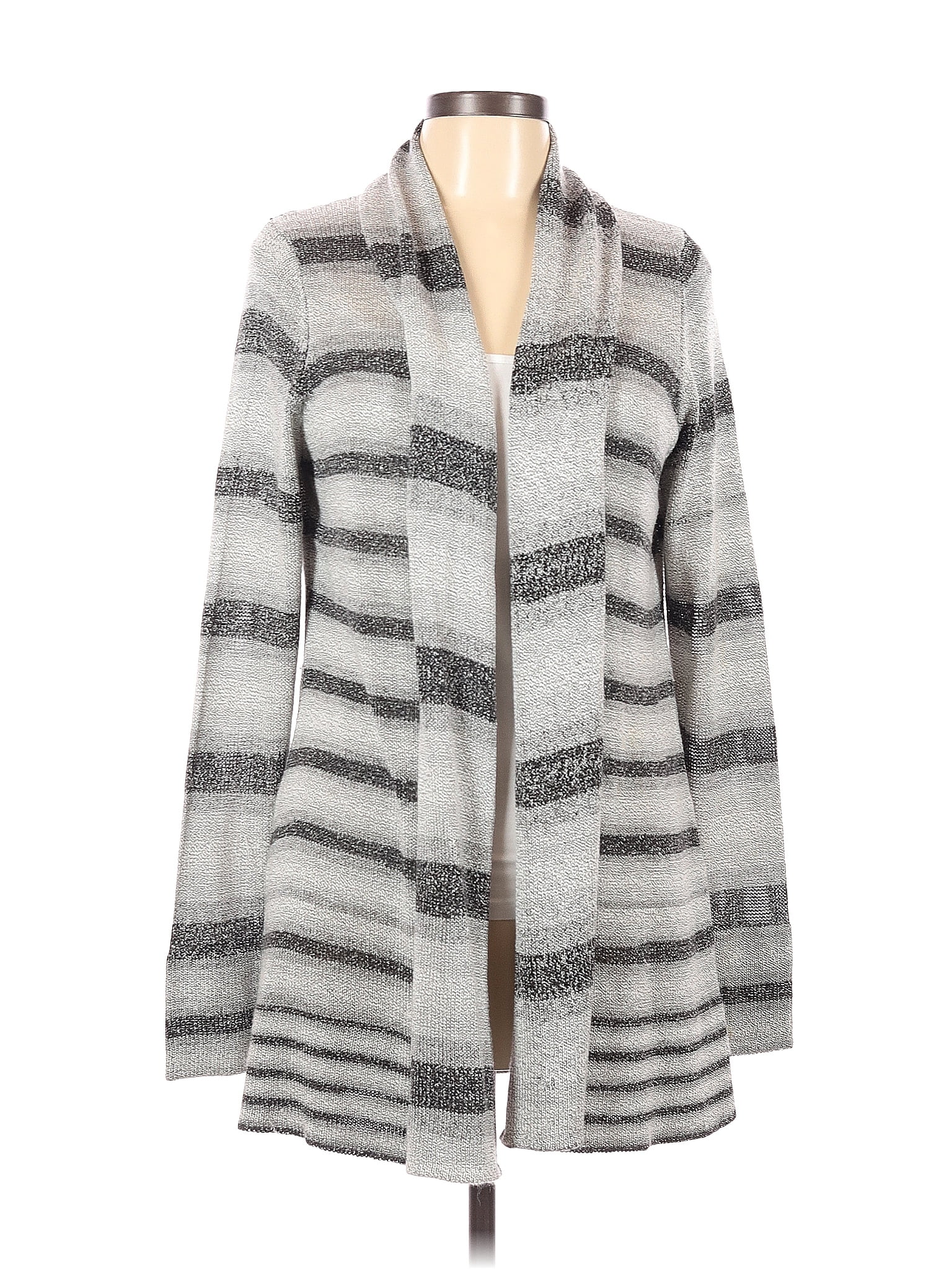Cyrus Color Block Stripes Gray Cardigan Size 1X (Plus) - 65% off | thredUP