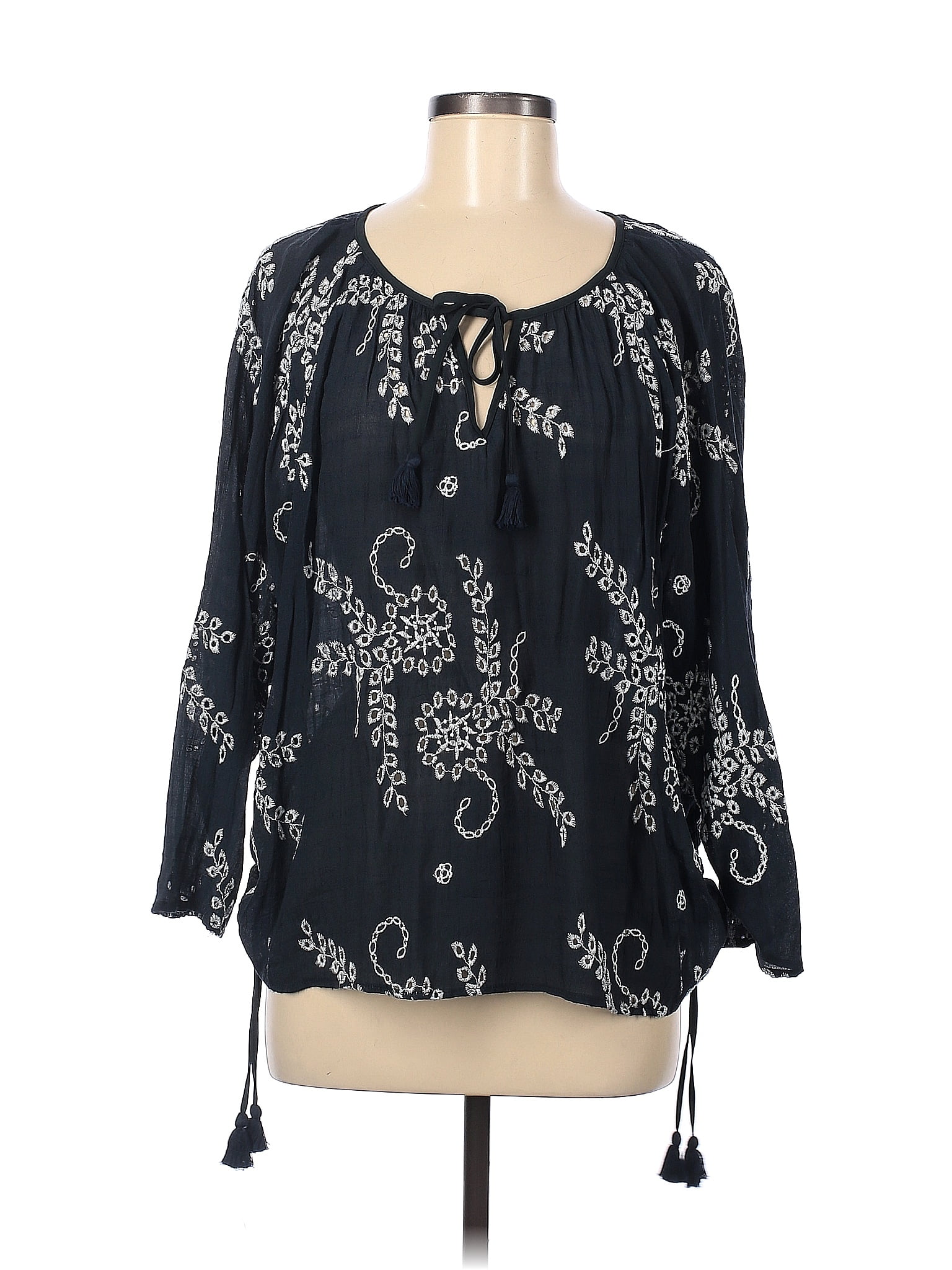 Lovestitch Black Long Sleeve Blouse Size Med Lg 52 Off Thredup