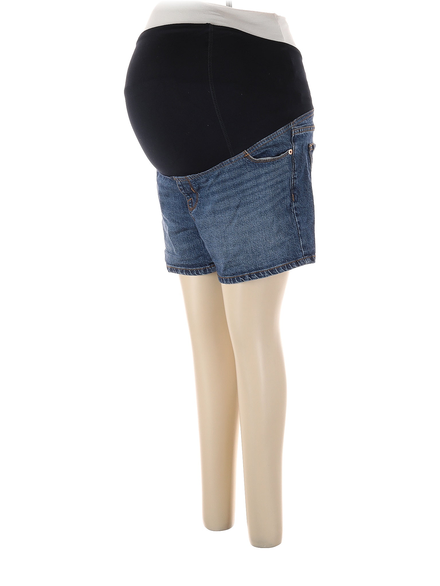 Isabel Maternity Solid Blue Denim Shorts Size 8 (Maternity) - 20% off ...