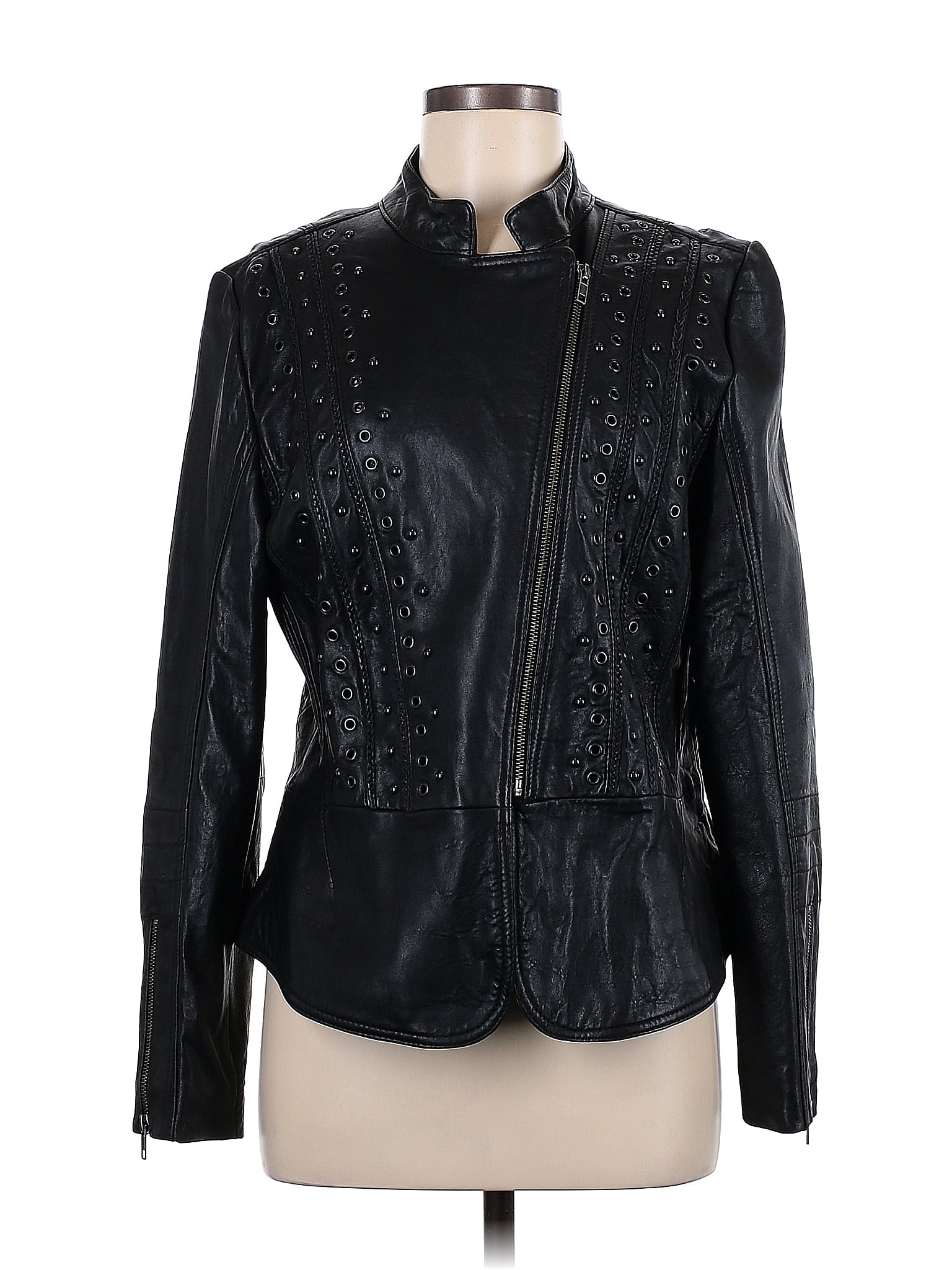 Reba 100% Leather Black Leather Jacket Size L - 72% off | ThredUp
