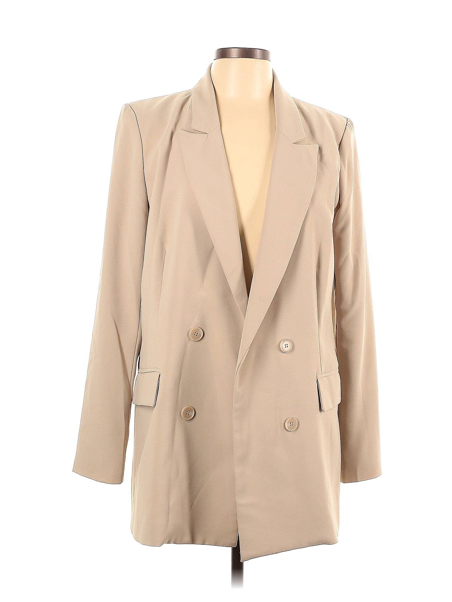 Rachel Zoe 100% Polyester Solid Color Block Tan Blazer Size L - 77% off ...