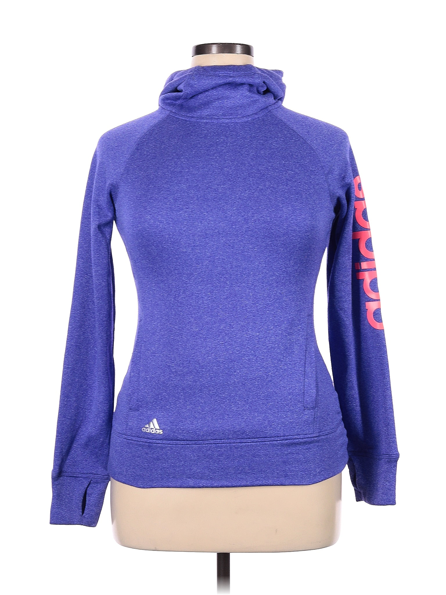 Adidas 100% Polyester Color Block Marled Purple Turtleneck Sweater Size ...