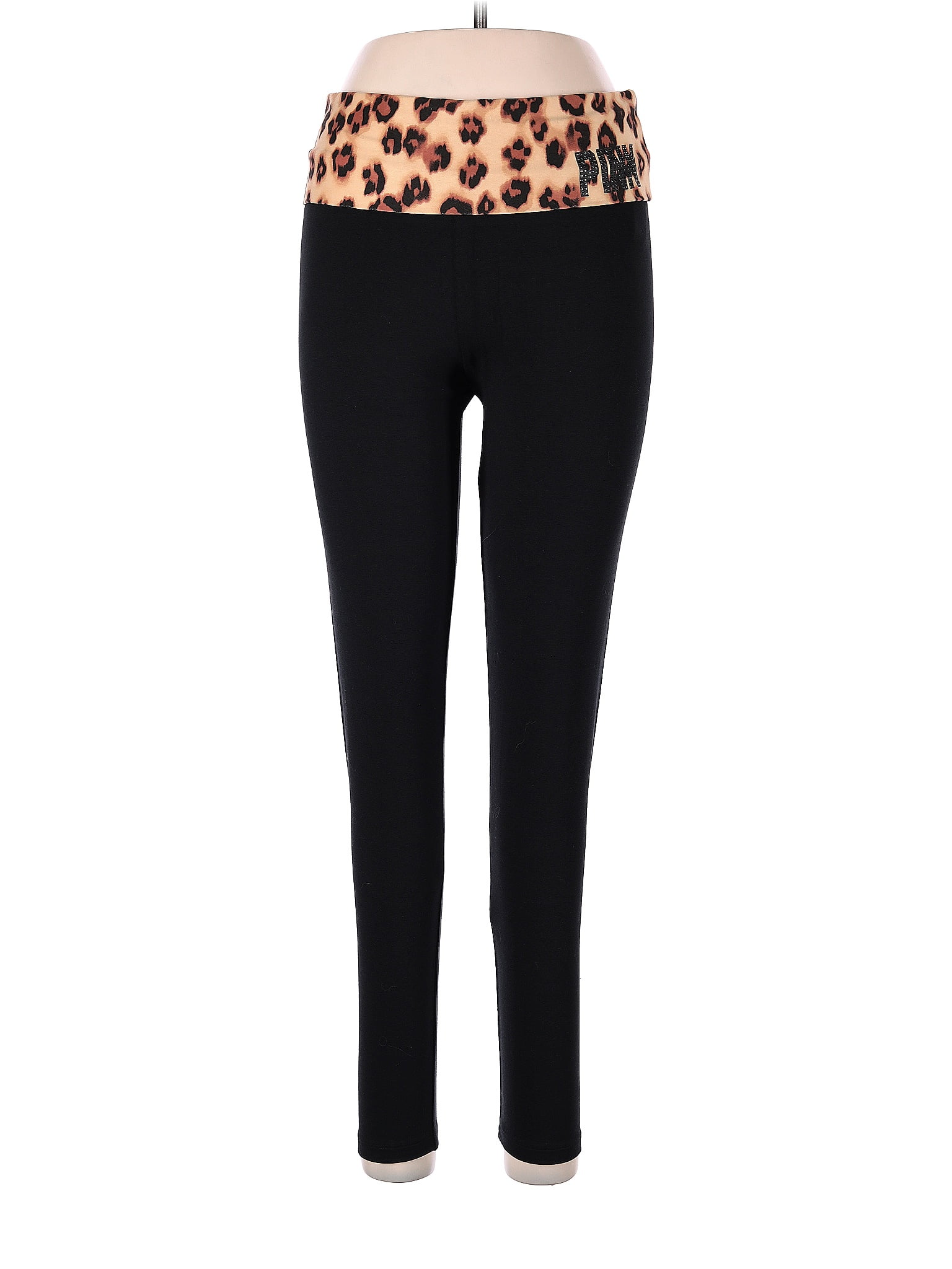 Victoria's Secret Pink Leopard Print Black Leggings Size M - 44% off ...