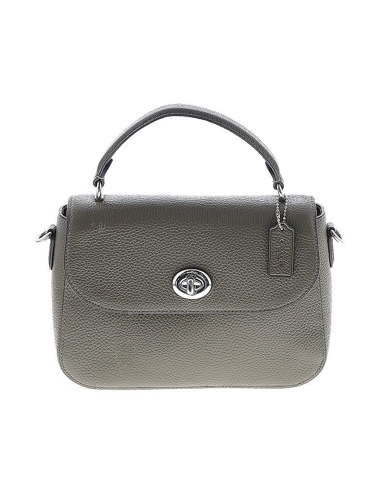 Coach Solid Gray Leather Satchel One Size - 75% off | thredUP