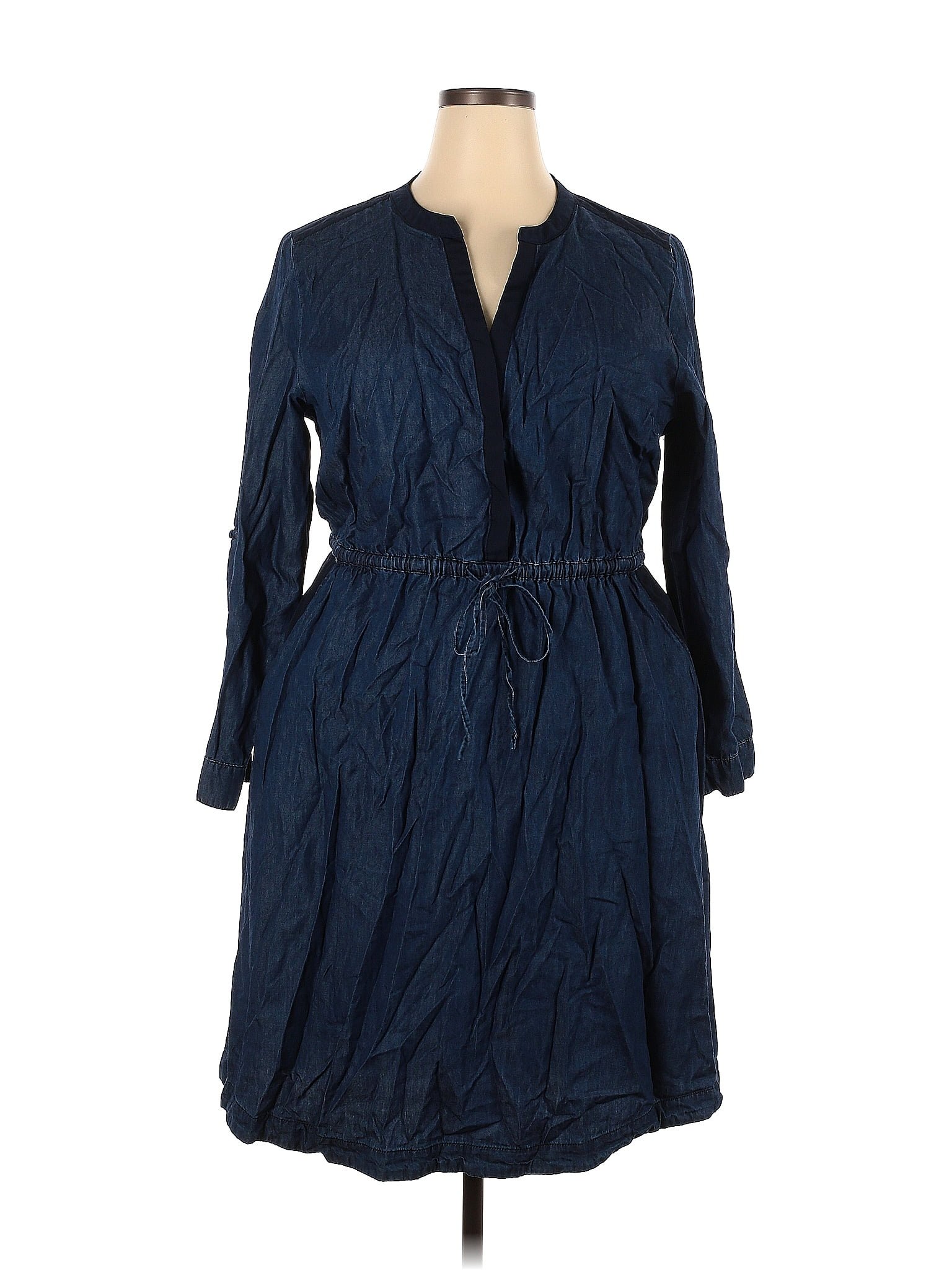 Lane Bryant Solid Navy Blue Casual Dress Size 18 (Plus) - 57% off | thredUP