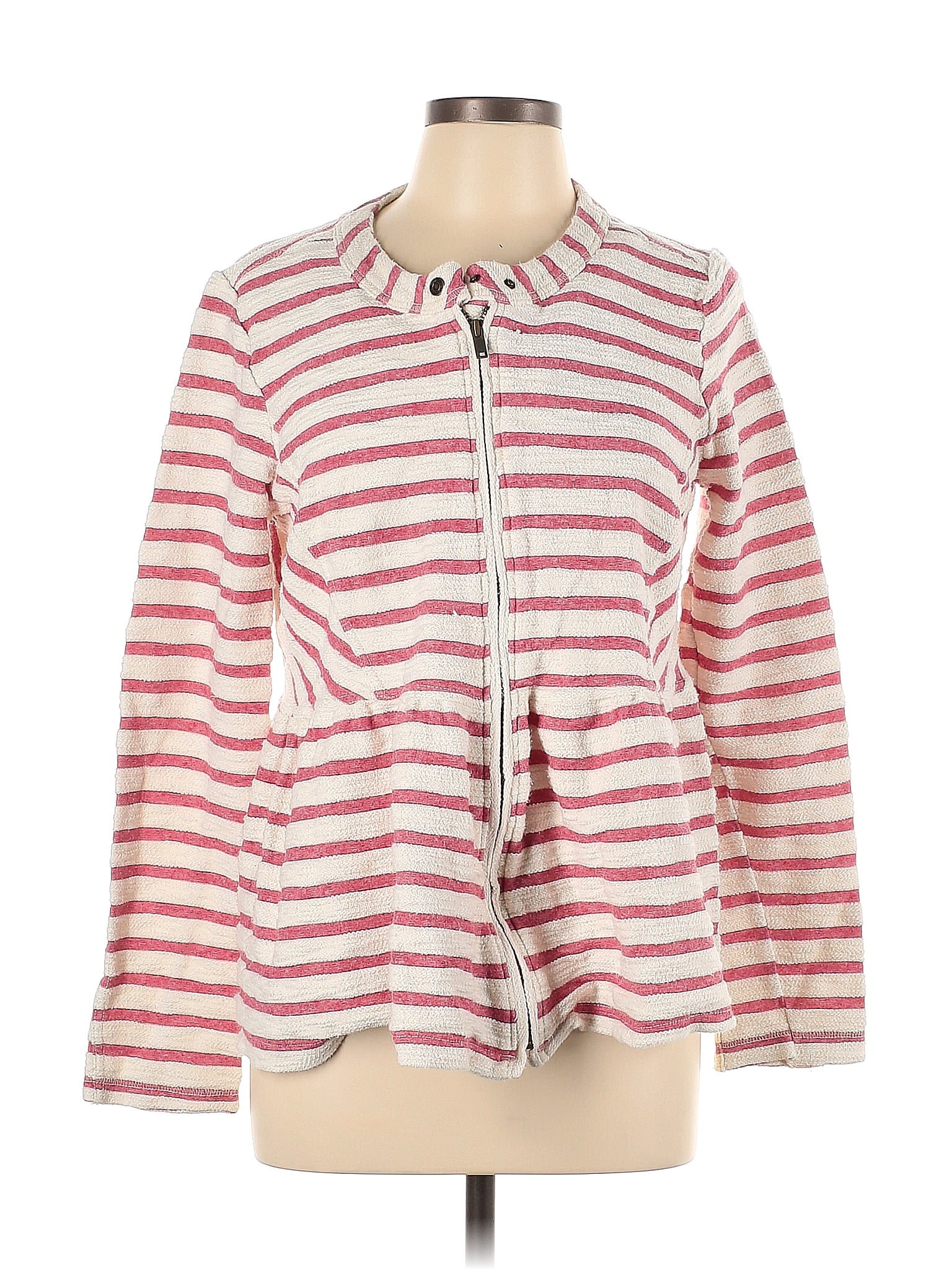 Free People Stripes Red Jacket Size L - 67% off | thredUP