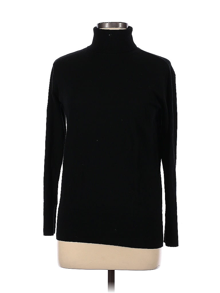 Club Monaco 100% Wool Color Block Solid Black Wool Pullover Sweater ...