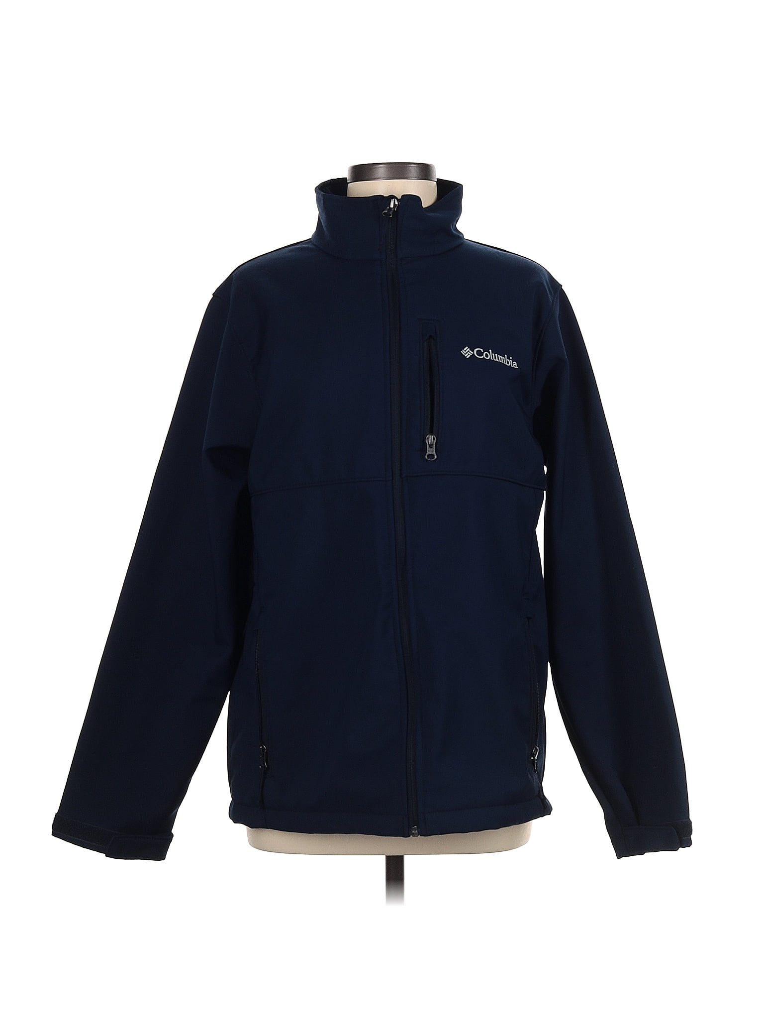 Columbia 100% Polyester Solid Navy Blue Jacket Size M - 56% off | thredUP
