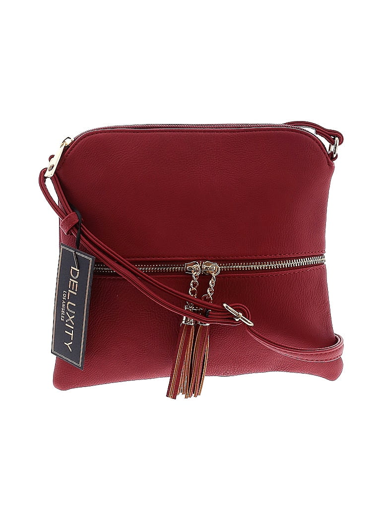 Deluxity Solid Maroon Burgundy Crossbody Bag One Size - 50% off | thredUP