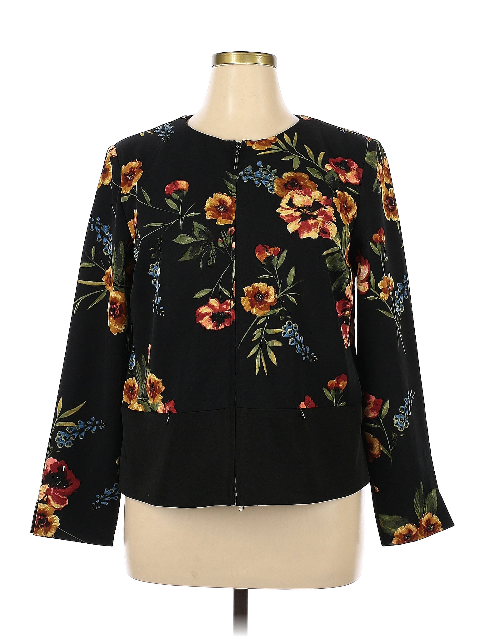 Susan Graver Floral Black Jacket Size 14 63 Off Thredup