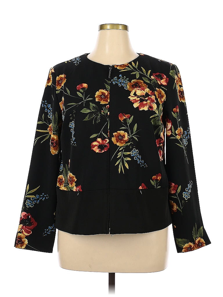 Susan Graver Floral Black Jacket Size 14 63 Off Thredup