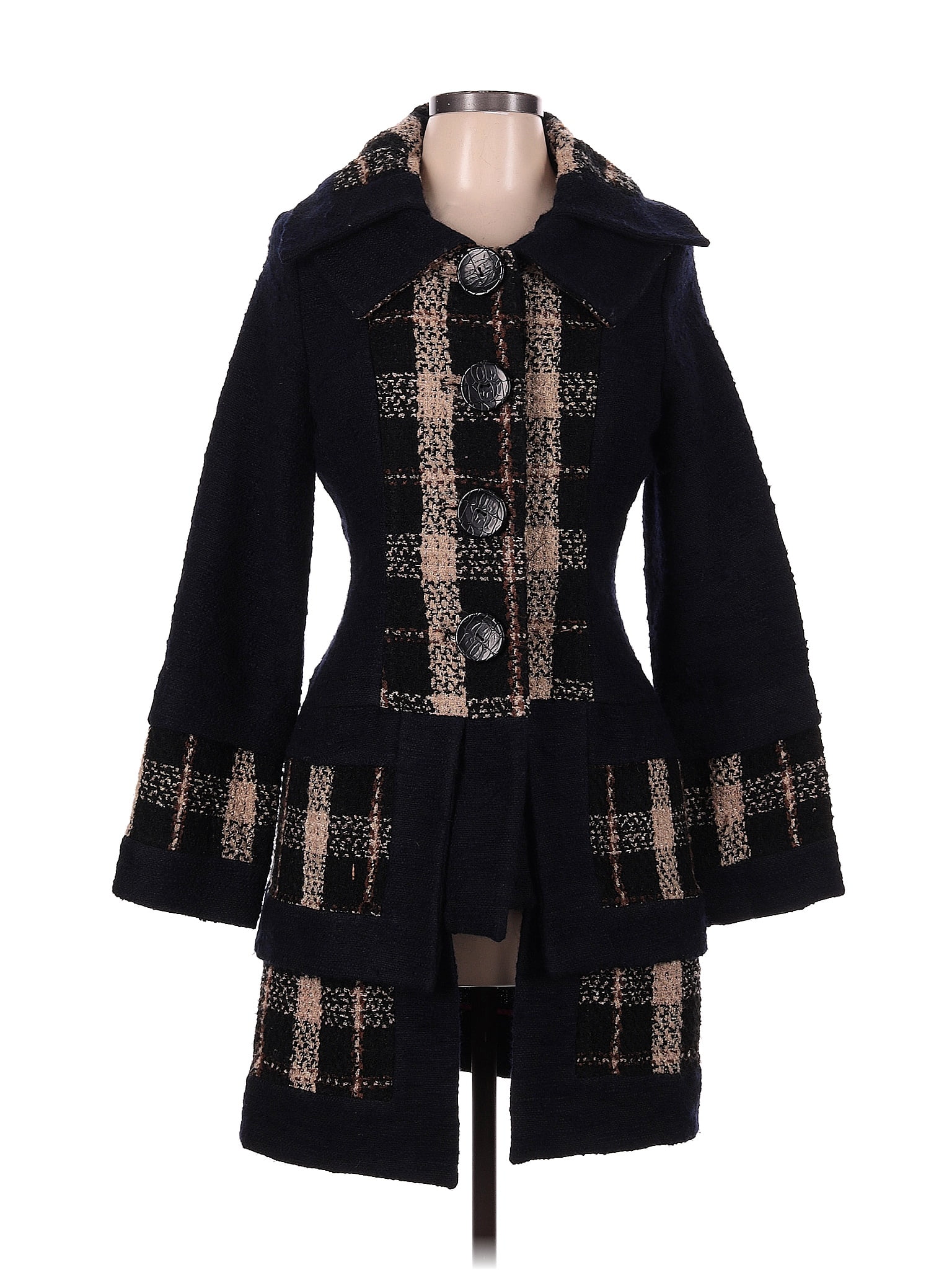 An Ren New York 100% Rayon Solid Black Coat Size M - 77% off | thredUP