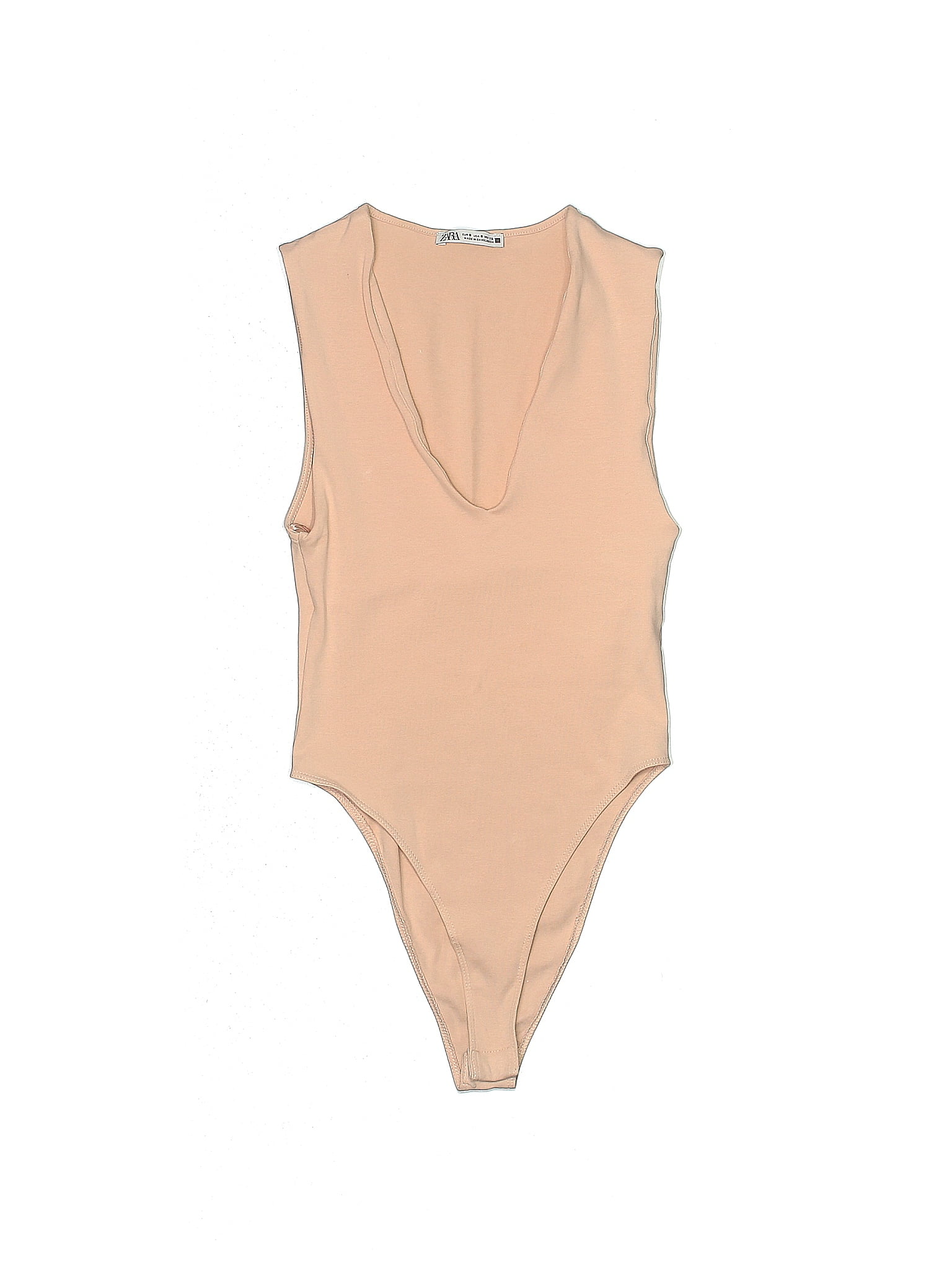 Zara Solid Tan Bodysuit Size S - 50% off | thredUP