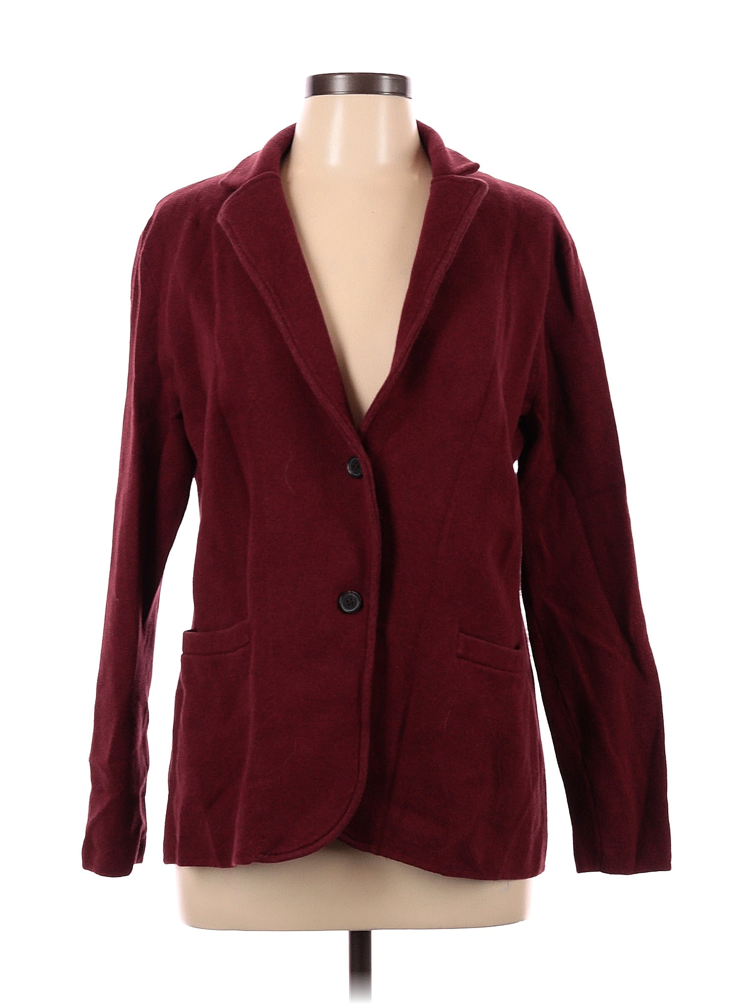 Jcrew Factory Store 100 Cotton Color Block Solid Maroon Burgundy Cardigan Size L 57 Off