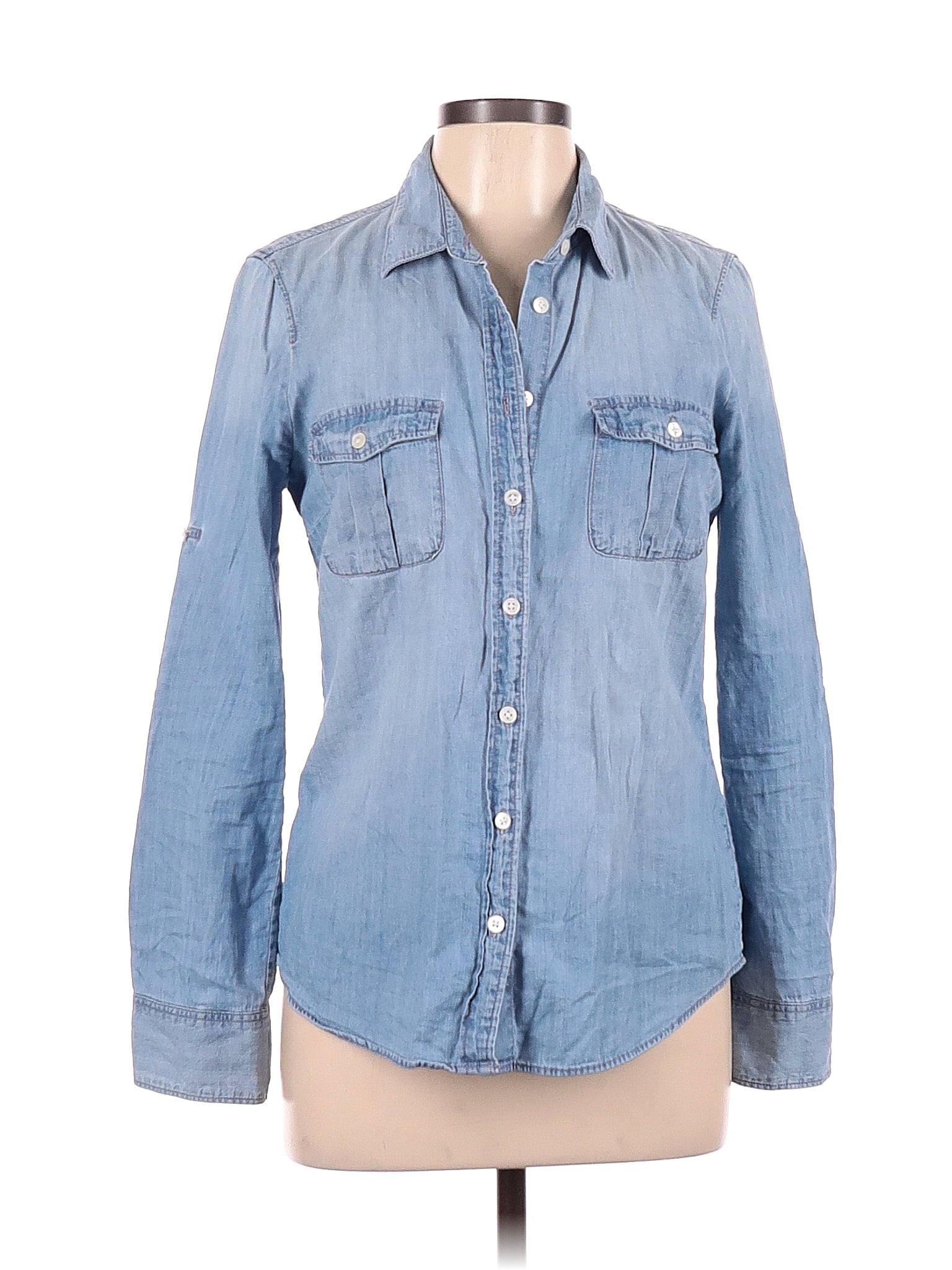 J.Crew 100% Cotton Blue Long Sleeve Button-Down Shirt Size 6 - 73% off | thredUP