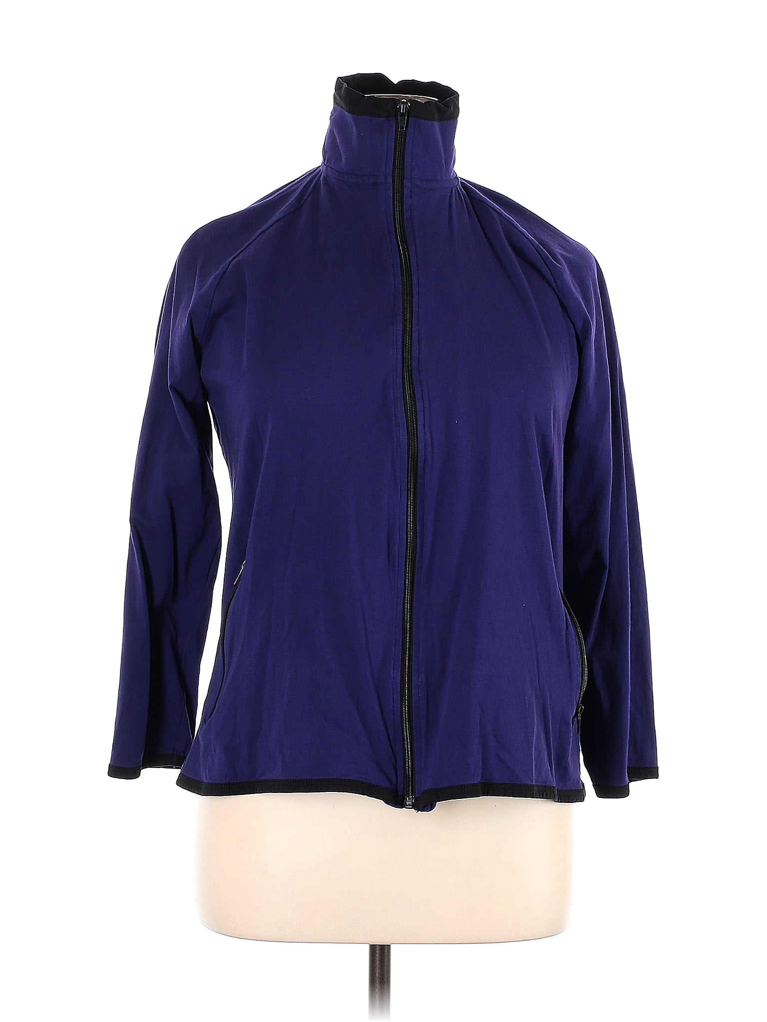Anthony Richards 100 Cotton Solid Purple Blue Track Jacket Size Xl