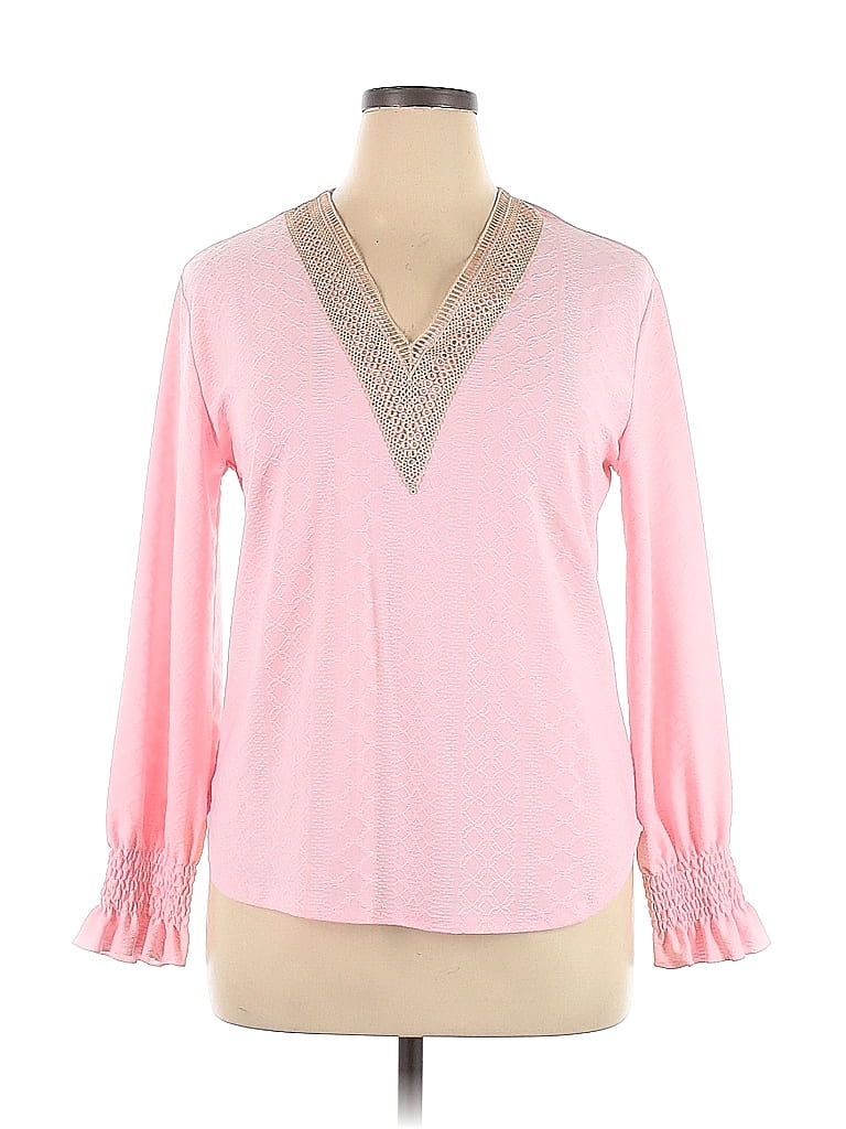 Unbranded Pink Long Sleeve Blouse Size XL - 71% off | ThredUp