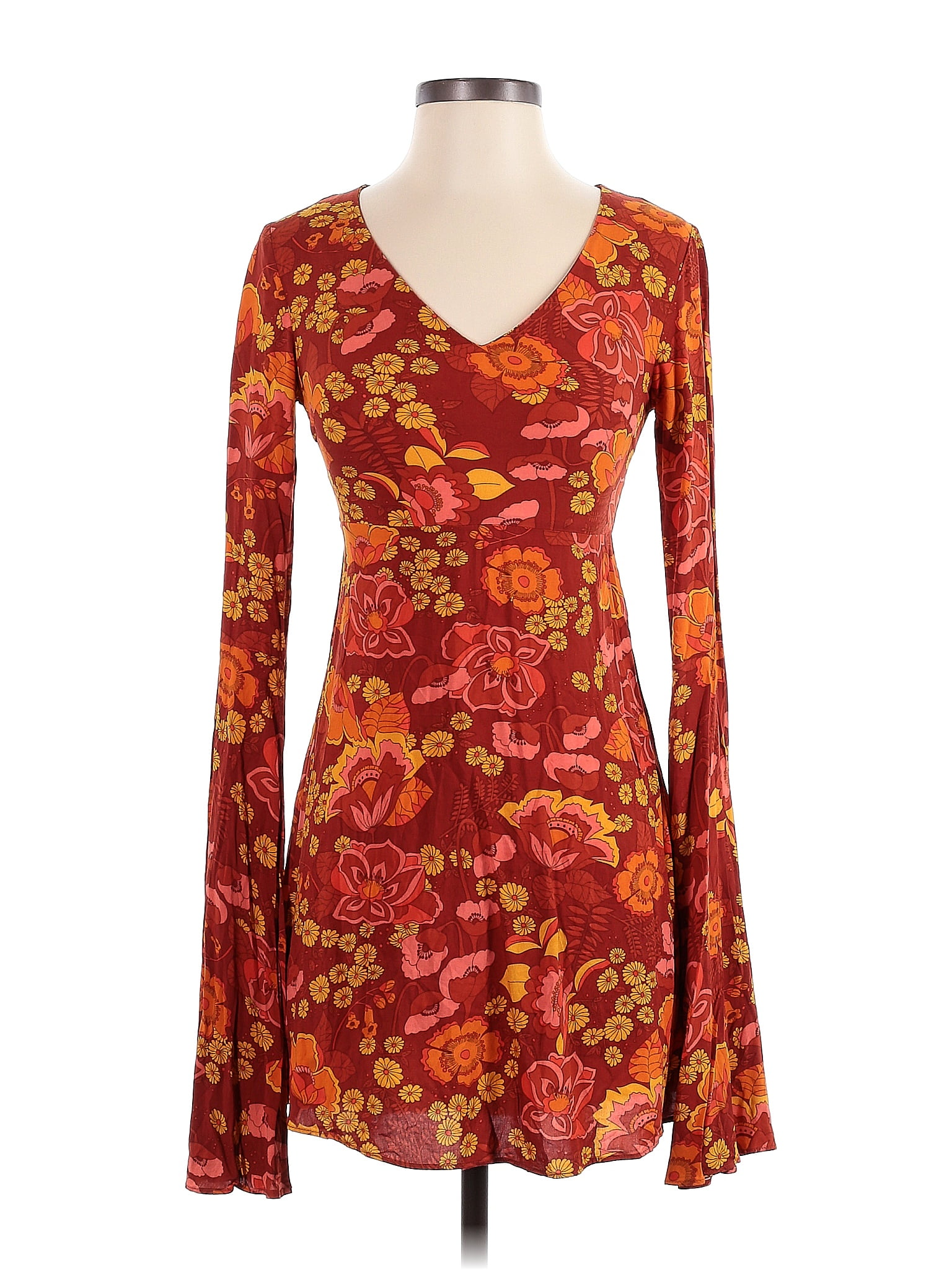 Cider Floral Burgundy Casual Dress Size XS - 52% off | thredUP
