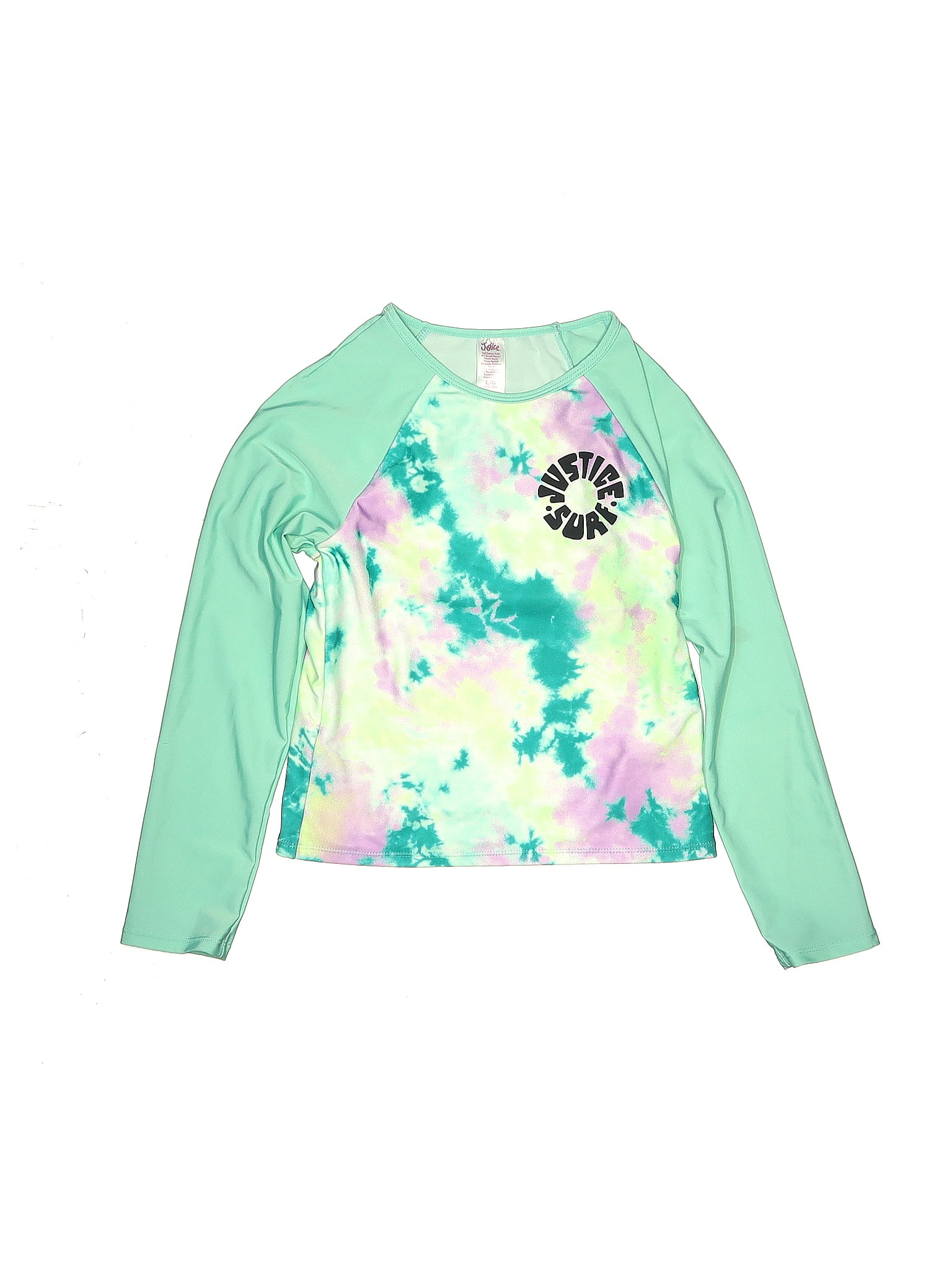 Justice Blue Green Rash Guard Size L (Kids) - 51% off | thredUP