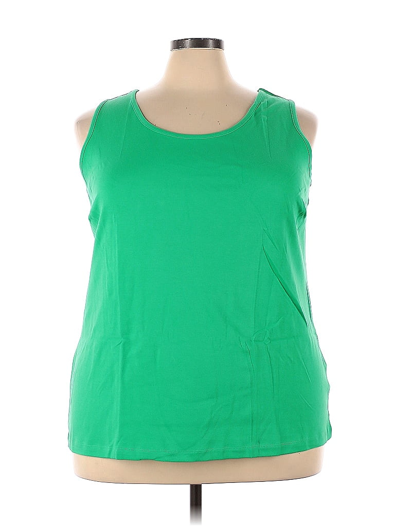 Lands' End 100% Cotton Green Sleeveless T-Shirt Size 3X (Plus) - 71% ...
