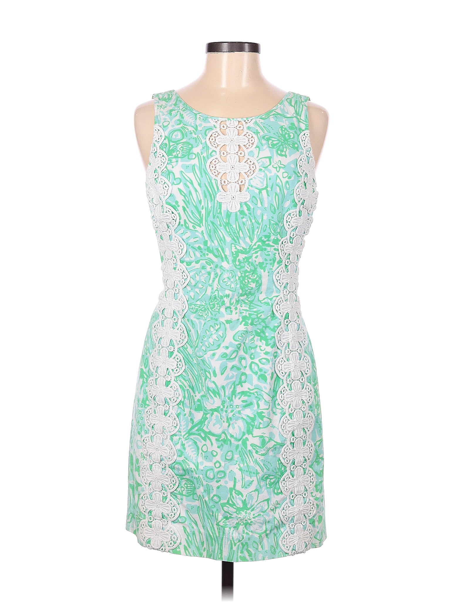 Lilly Pulitzer 100 Cotton Multi Color Green Casual Dress Size 6 67