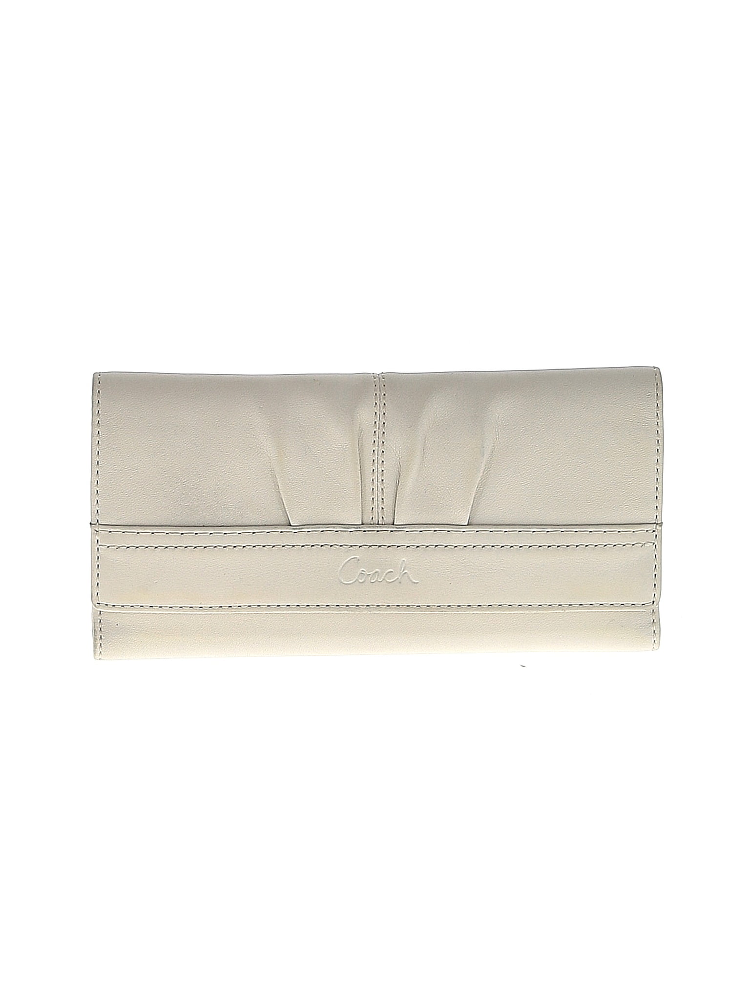 Coach 100% Leather Solid Ivory Leather Wallet One Size - 75% off | thredUP