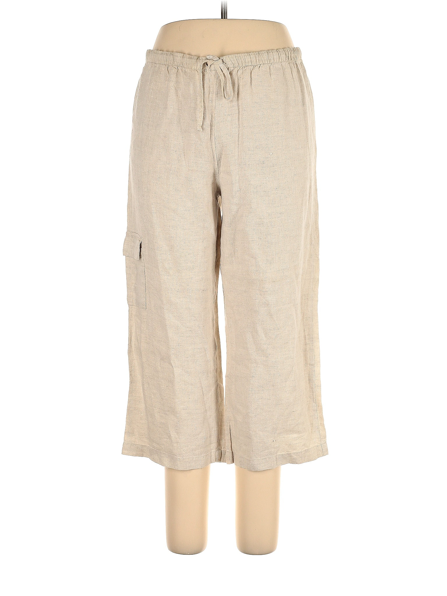 Chico's 100% Linen Solid Tan Linen Pants Size Lg (2) - 76% off | thredUP
