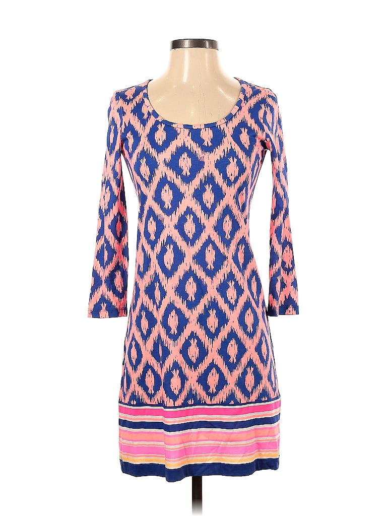 Lilly Pulitzer 100 Pima Cotton Multi Color Blue Casual Dress Size Xxs