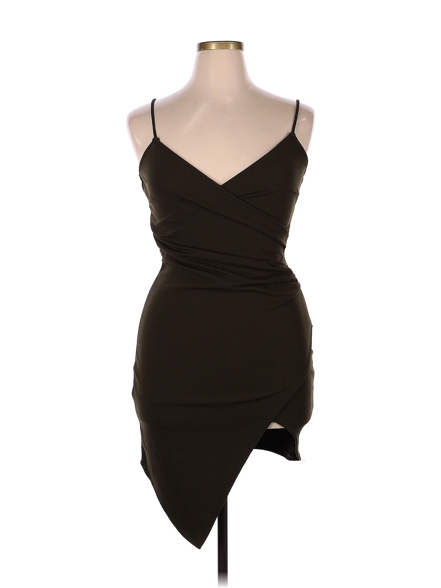 Mind Code Solid Black Brown Cocktail Dress Size XL - 43% off | thredUP