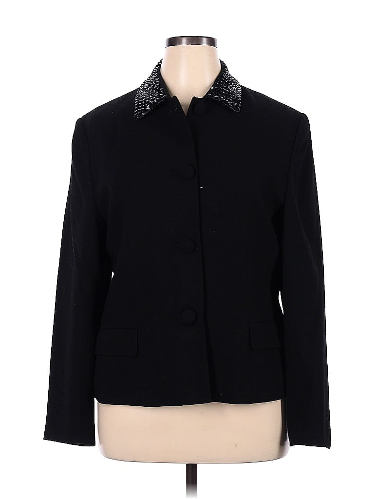 Valerie Stevens 100% Wool Solid Black Jacket Size 16 - 53% off | thredUP