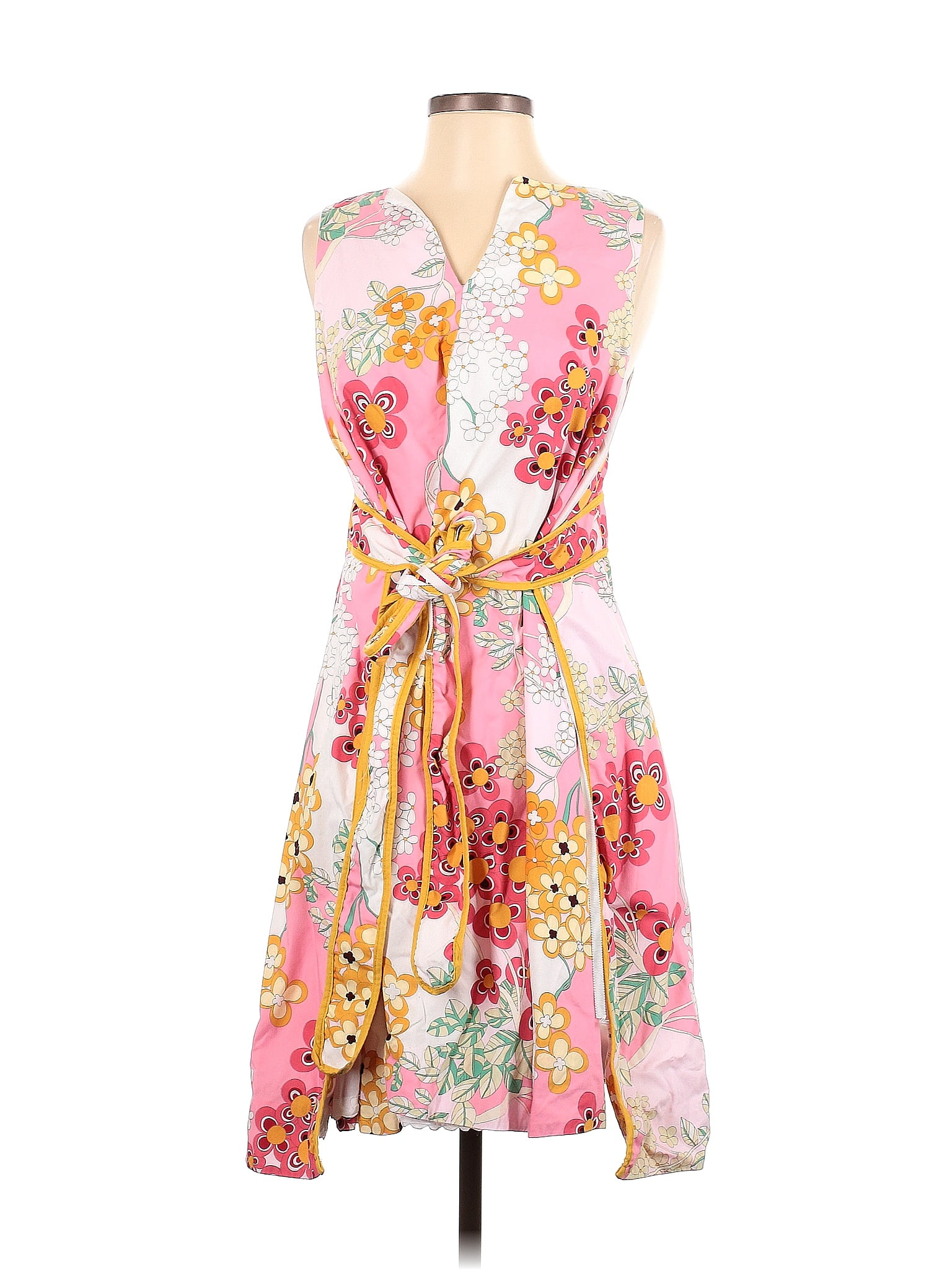 Lesley Evers 100% Cotton Floral Multi Color Pink Casual Dress Size M ...