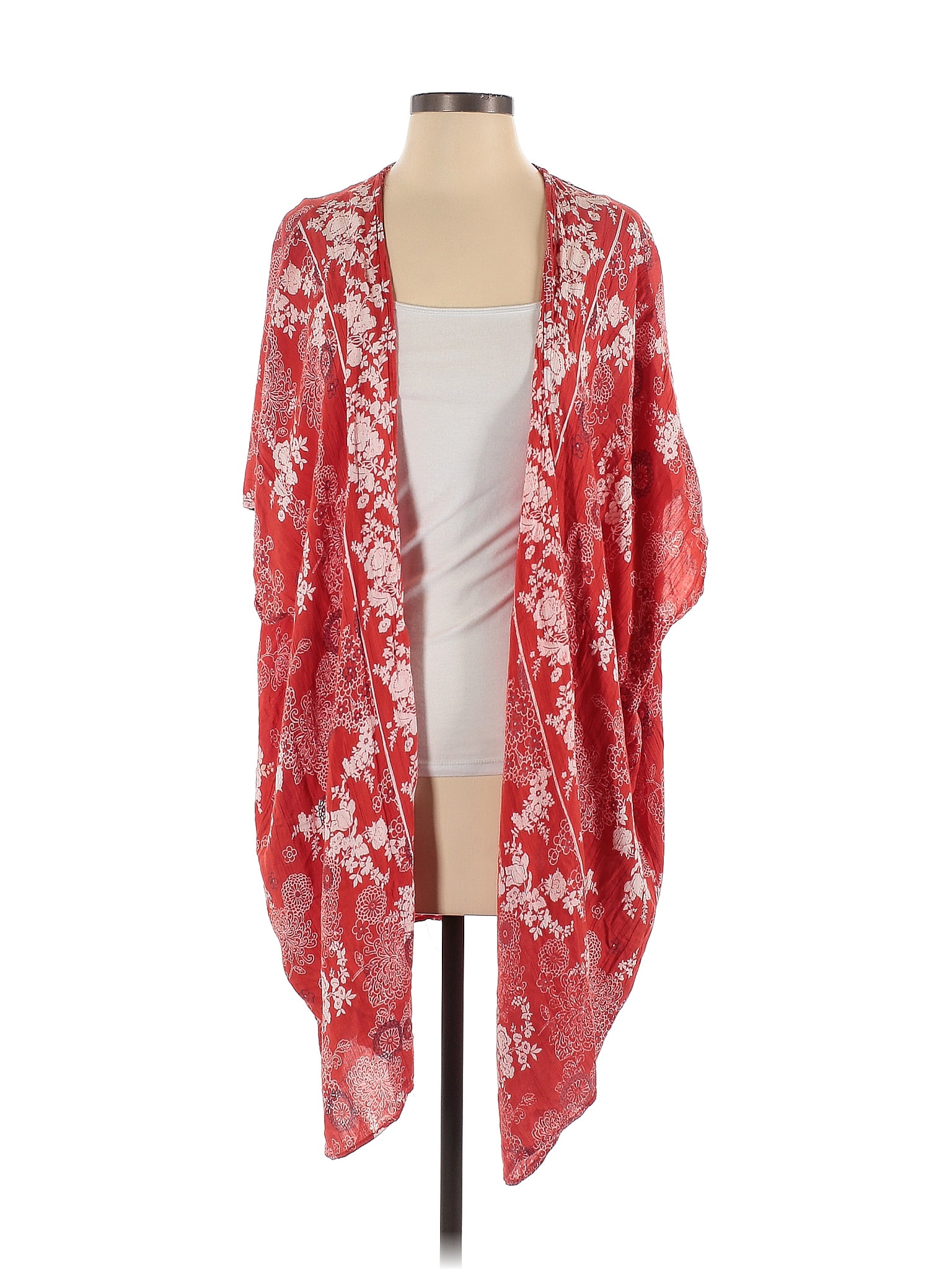 Angie 100% Rayon Red Kimono Size S - 55% off | thredUP