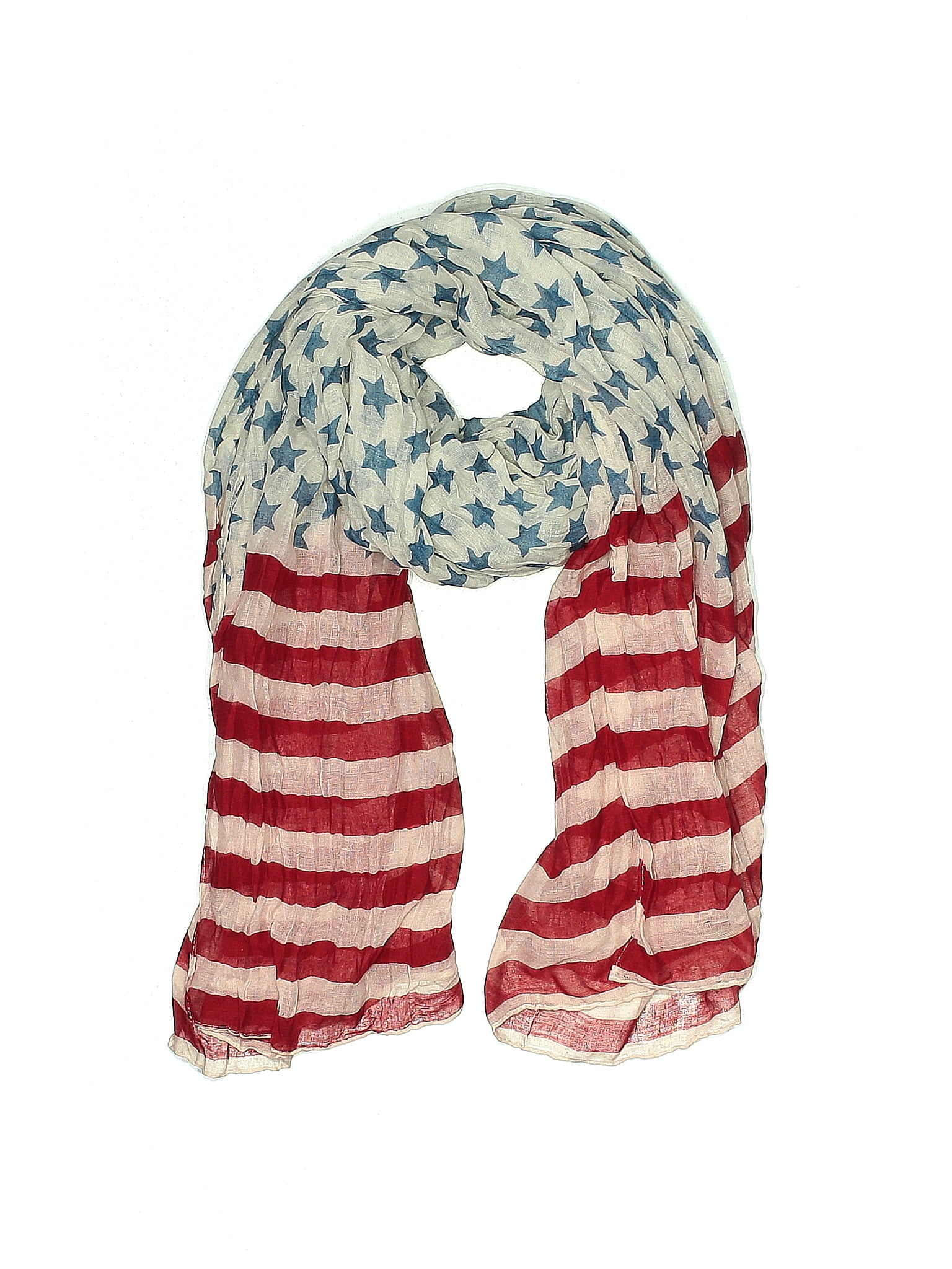 Joy Susan 100% Polyester Stripes Multi Color Red Scarf One Size - 60% ...